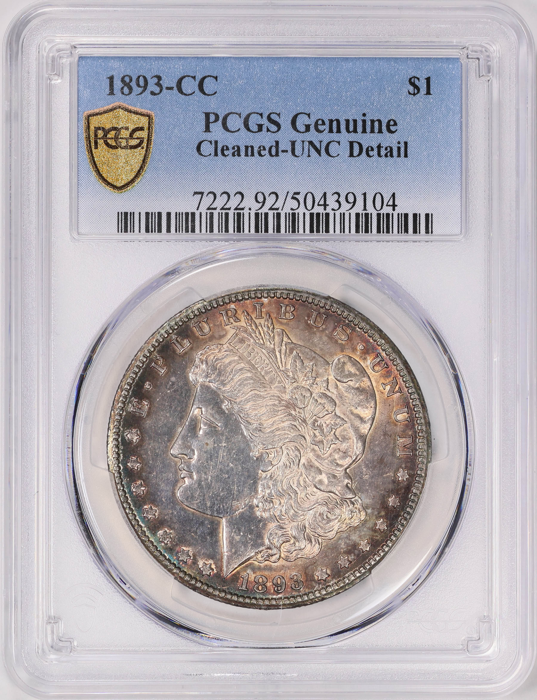 1893-CC Morgan Silver Dollar PCGS Genuine Unc Details (Item 1818897) | GreatCollections Coin ...