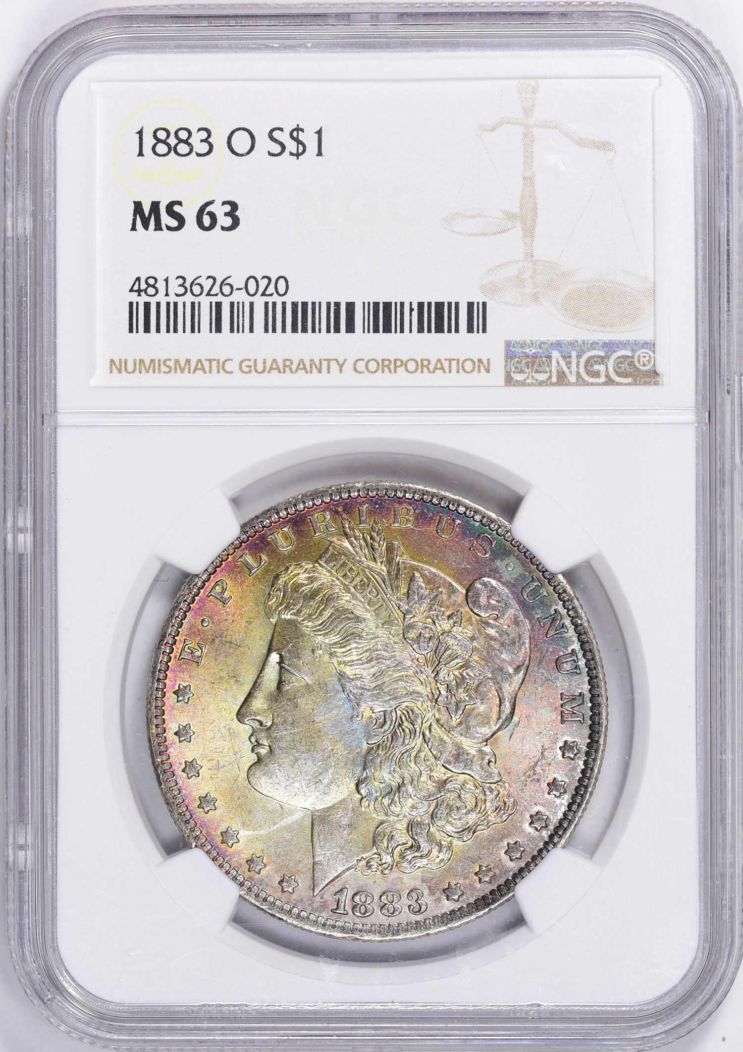 1883-O Morgan Silver Dollar NGC MS-63 (Toned) (Item 1818900) | GreatCollections Coin Auctions
