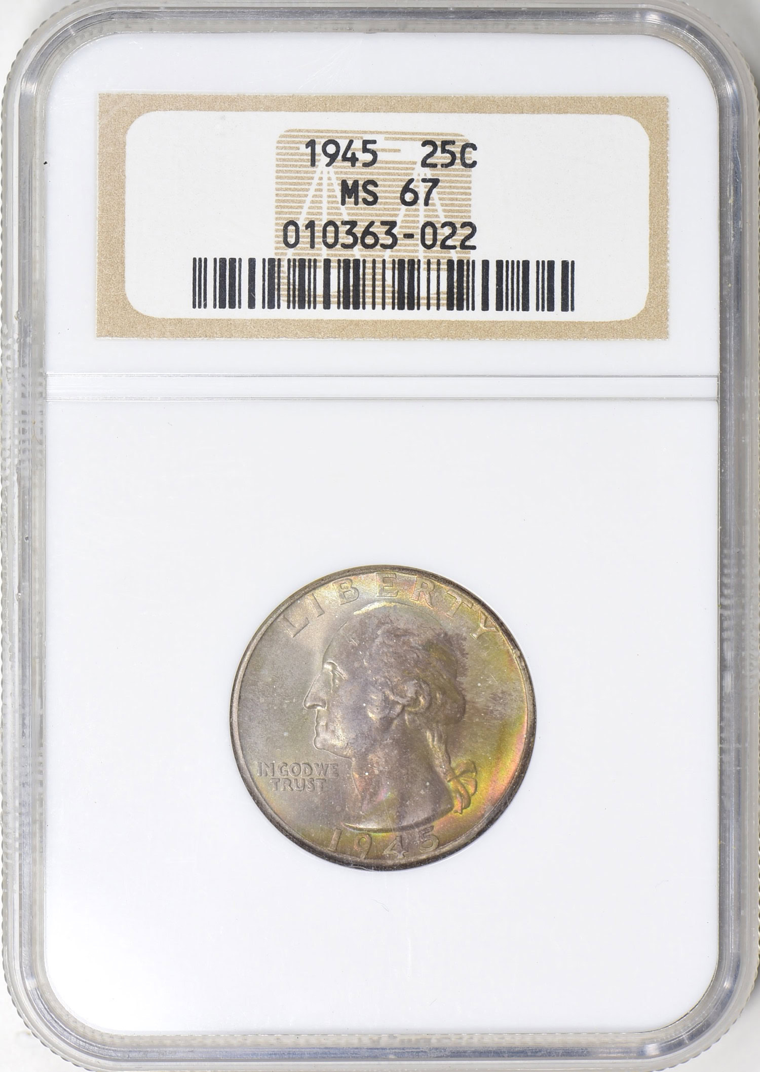 1945 Washington Quarter NGC MS-67 (Toned) (Item 1818915 ...