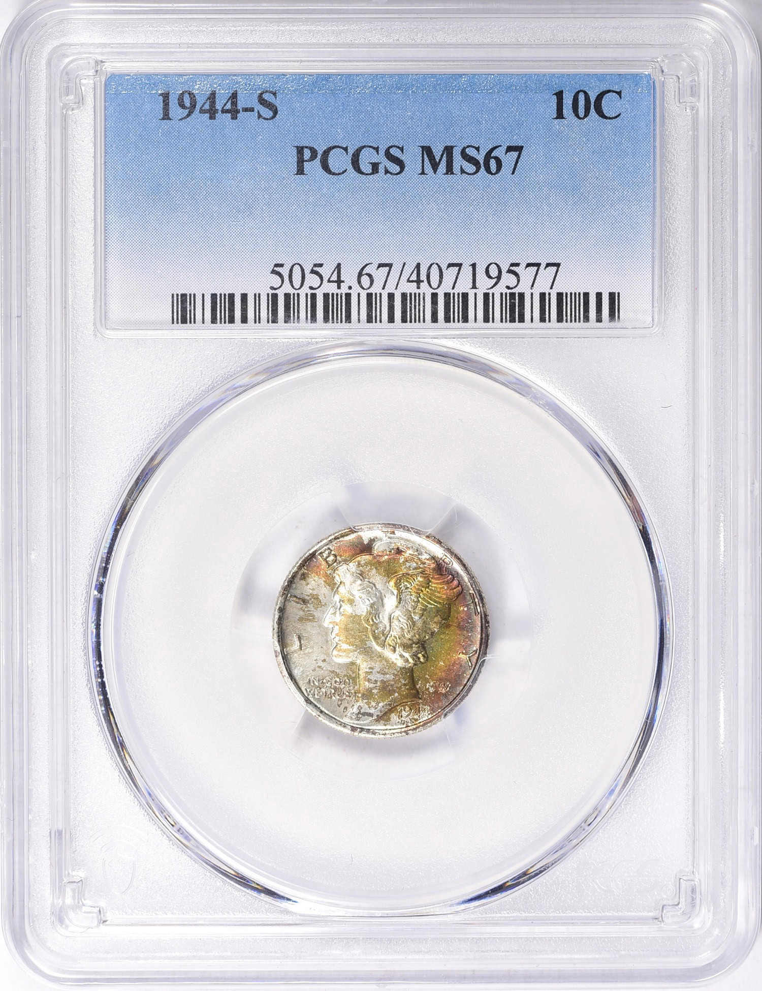 1944-S Mercury Dime PCGS MS-67 (Toned) (Item 1818940) | GreatCollections Coin Auctions