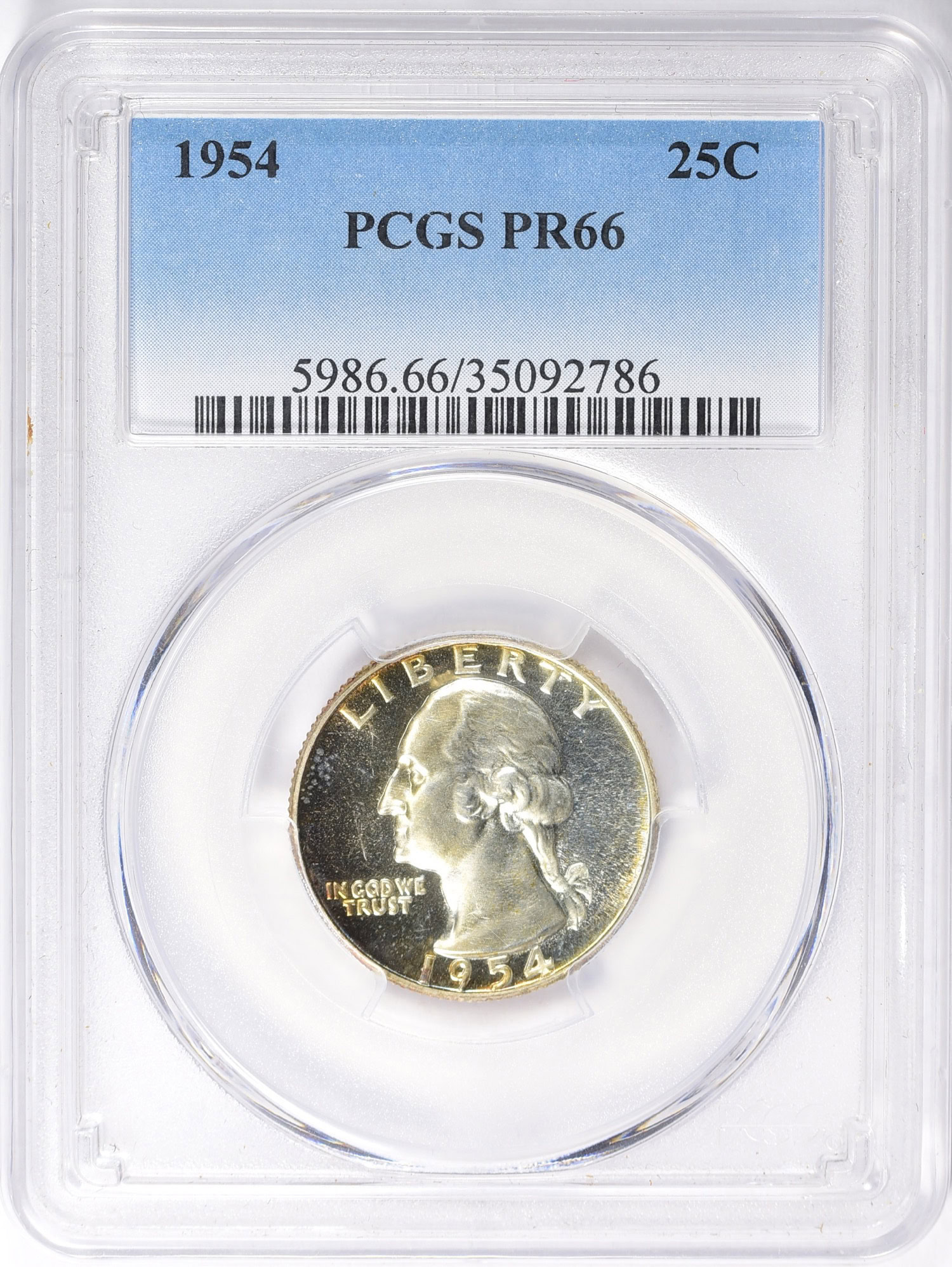 1954 Washington Quarter PCGS Proof-66 (Toned) (Item 1818957) | GreatCollections Coin Auctions