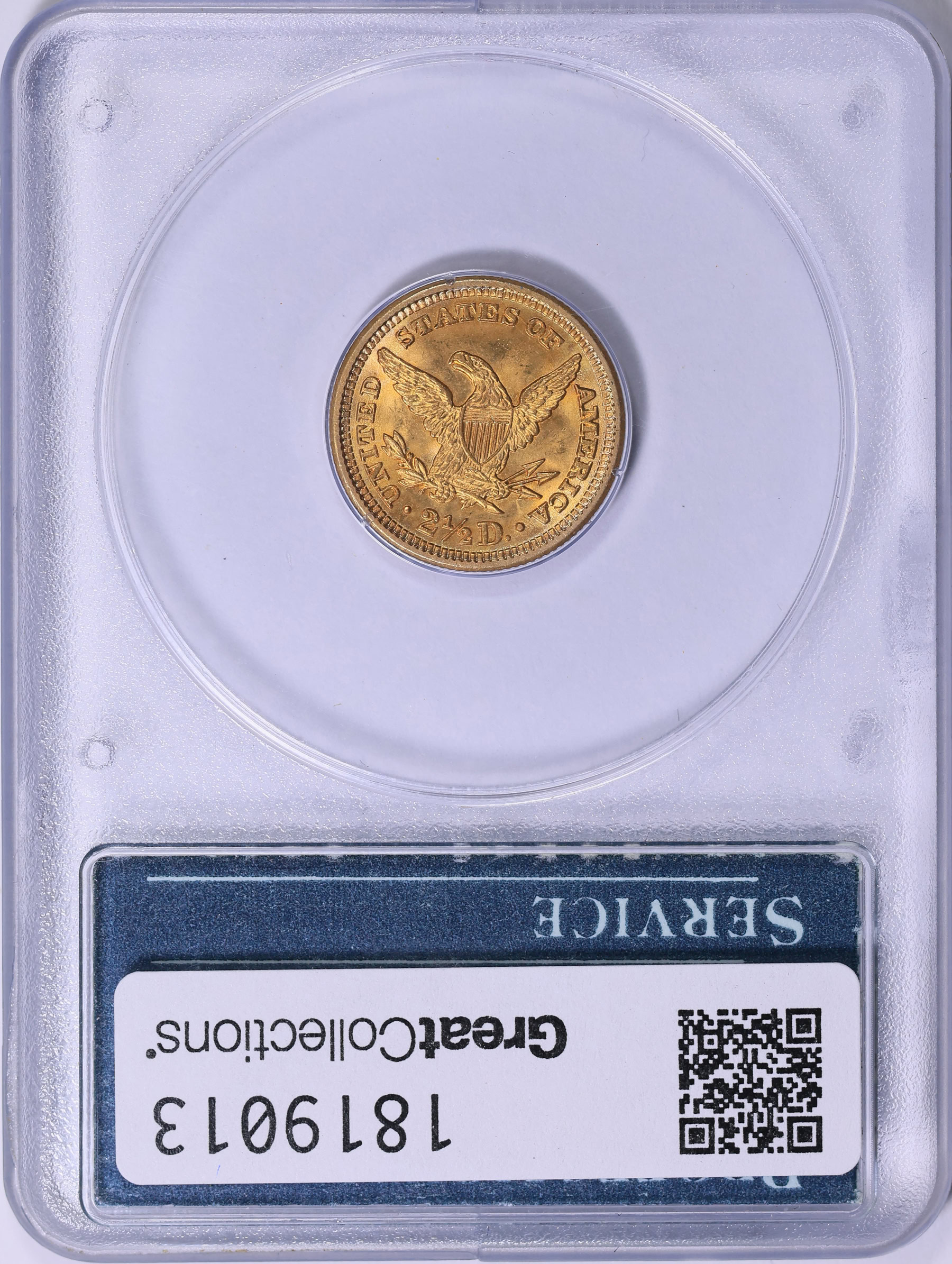 1907 Liberty Gold Quarter Eagle PCGS MS-63 OGH (1st Gen) (Item 1819013) | GreatCollections Coin ...