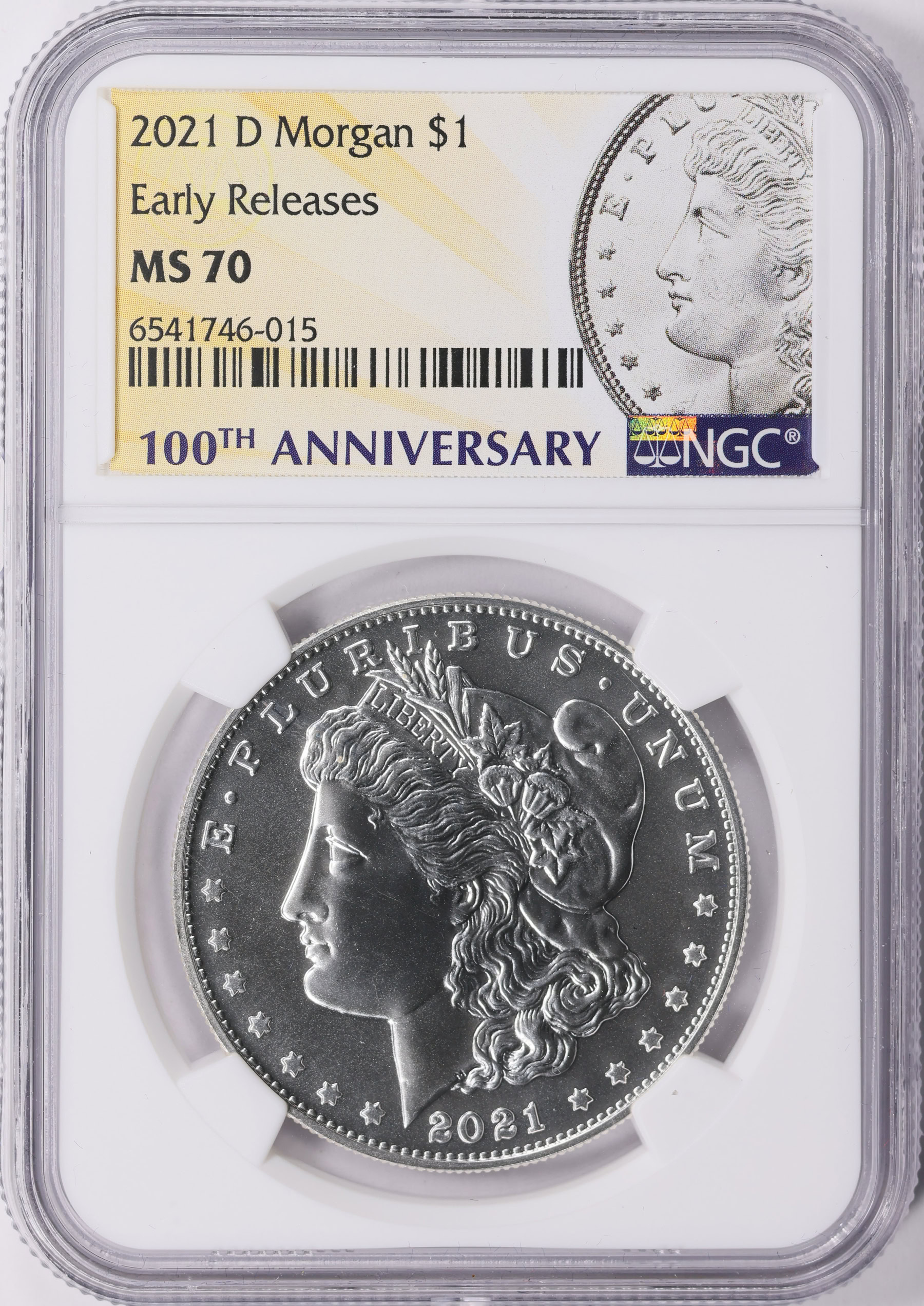 2021-D Morgan Silver Dollar D Privy 100th Anniversary Early Releases NGC MS-70 (Item 1819019 ...