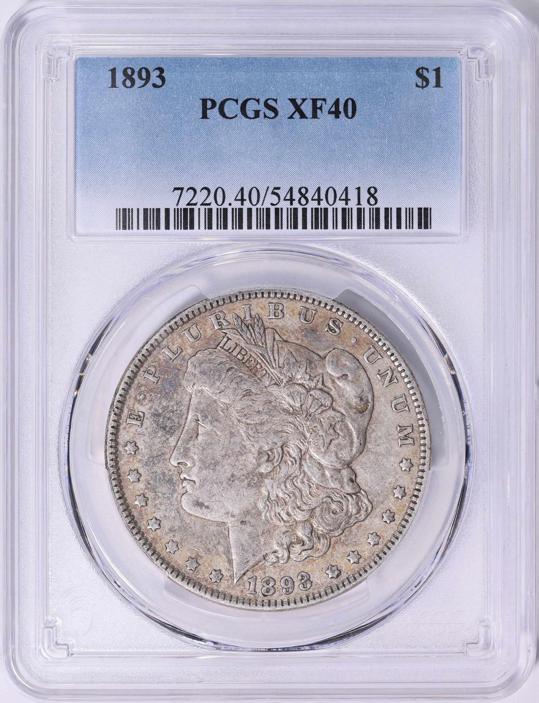 1893 Morgan Silver Dollar PCGS XF-40 (Toned) (Item 1819074) | GreatCollections Coin Auctions