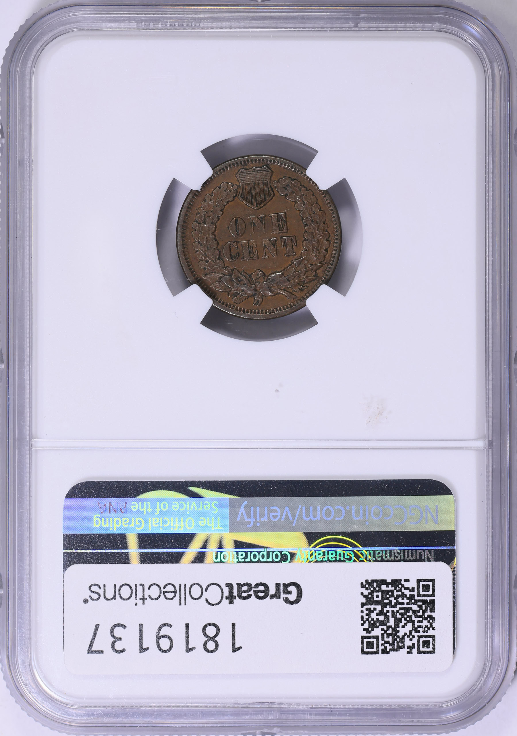 1869 Indian Cent NGC AU-50 BN (Item 1819137) | GreatCollections Coin Auctions