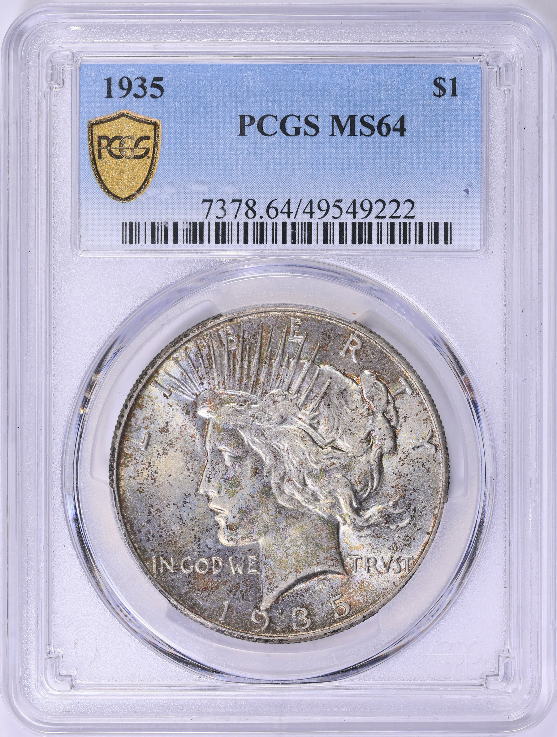 1935 Peace Silver Dollar PCGS MS-64 (Toned) (Item 1819193) | GreatCollections Coin Auctions
