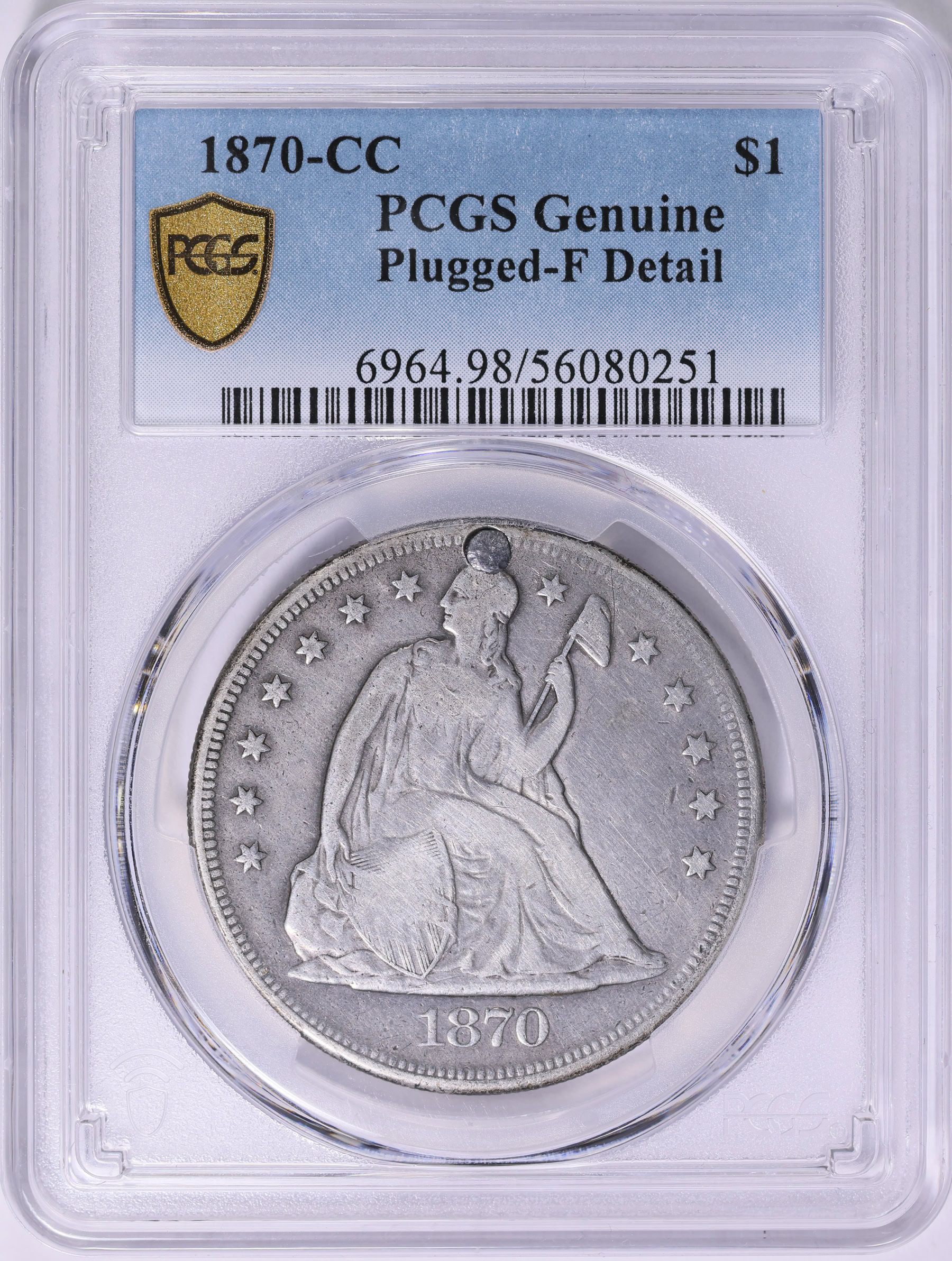 1870-CC Seated Liberty Silver Dollar PCGS Genuine Fine Details (Item 1819294) | GreatCollections ...