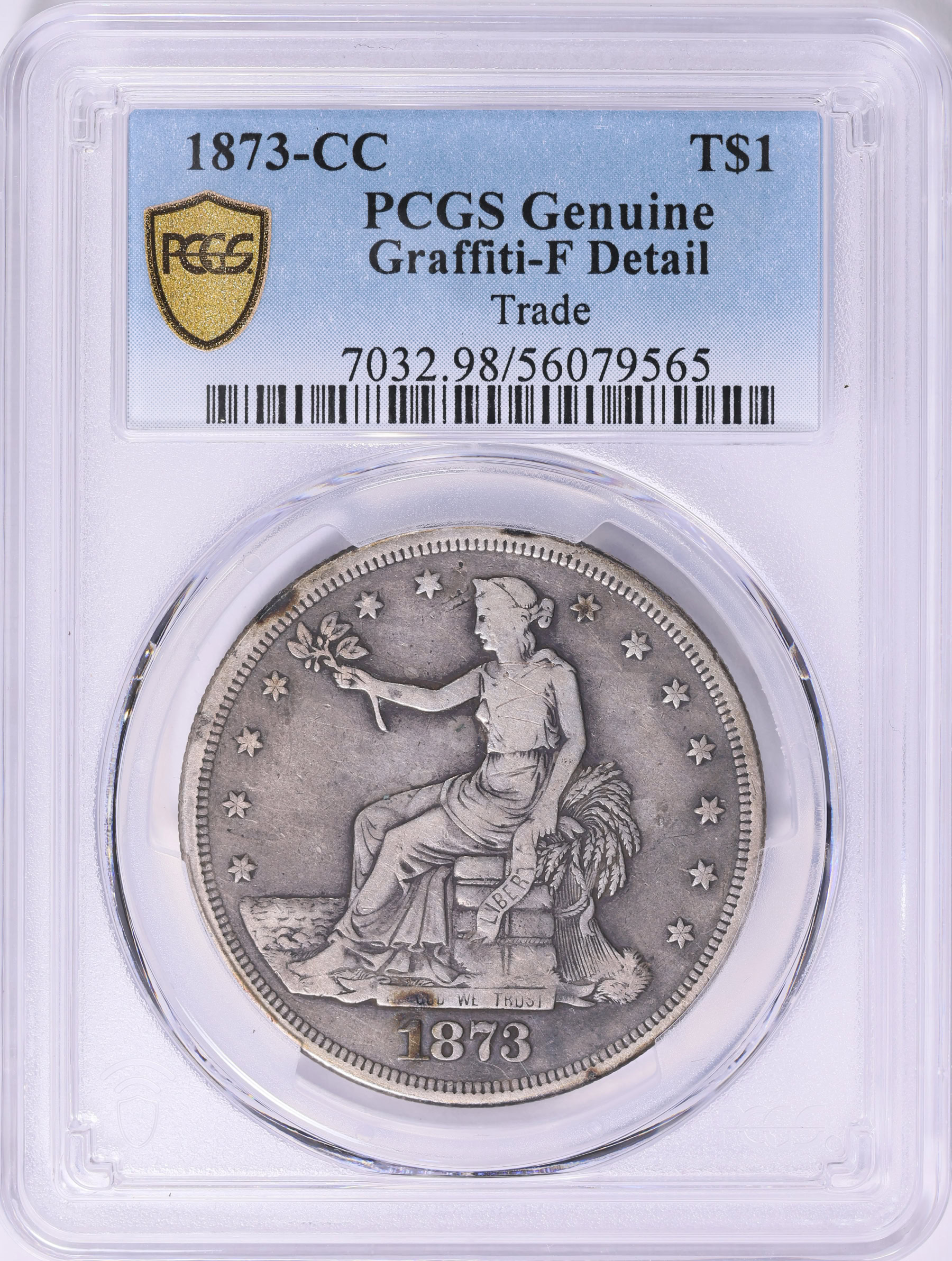 1873-CC Trade Silver Dollar PCGS Genuine Fine Details (Item 1819307) | GreatCollections Coin ...