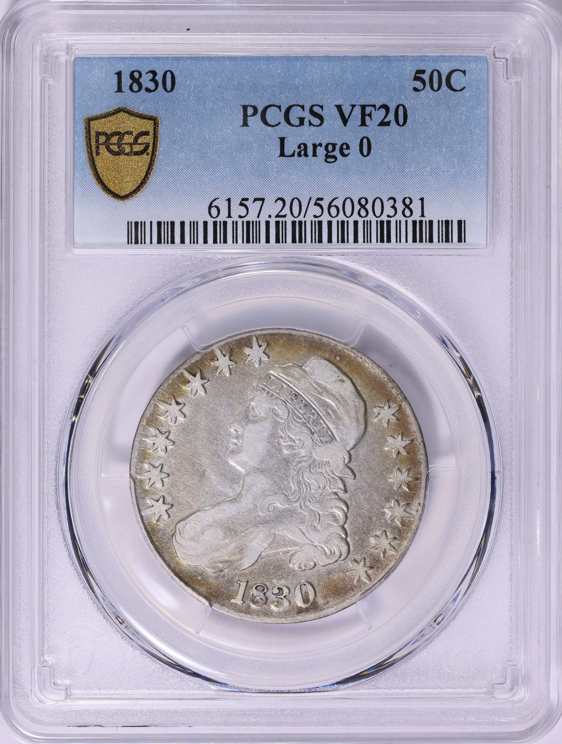 1830 Capped Bust Half Dollar Large 0 PCGS VF-20 (Toned) (Item 1819318) | GreatCollections Coin ...