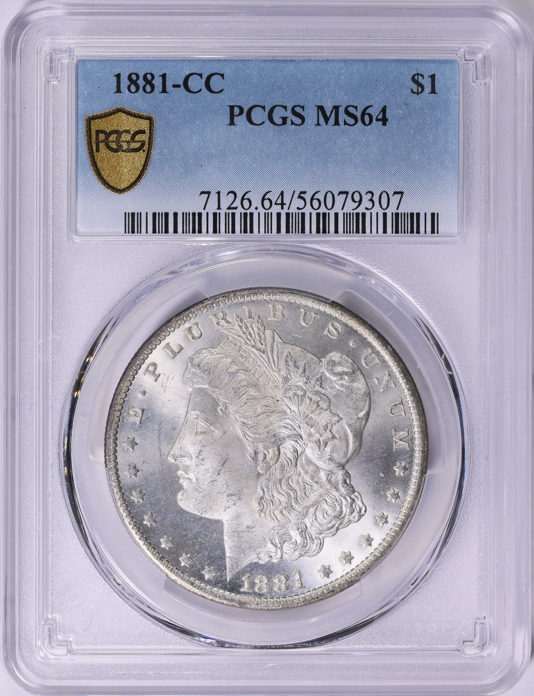 1881-CC Morgan Silver Dollar PCGS MS-64 (Item 1819323) | GreatCollections Coin Auctions