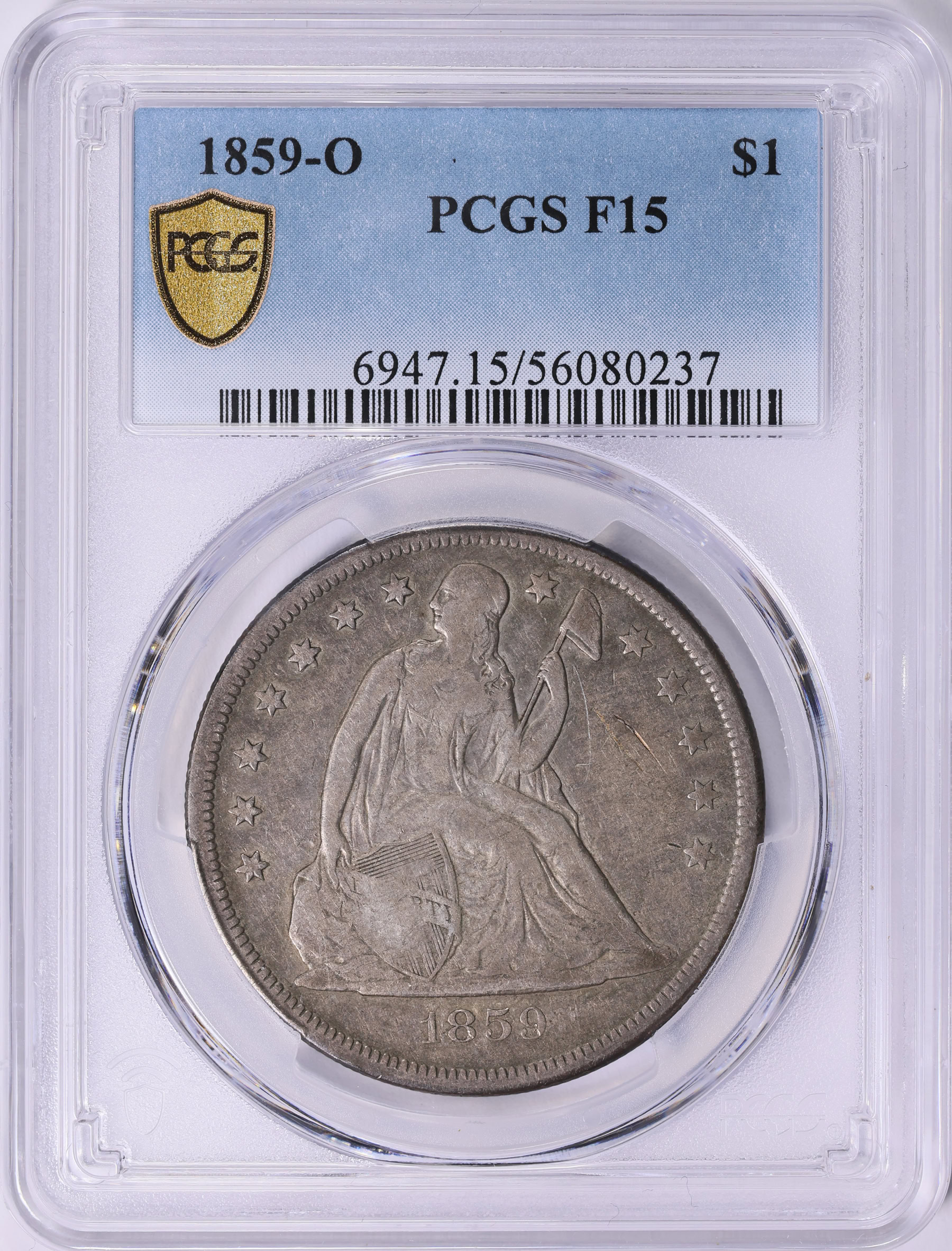 1859-O Seated Liberty Silver Dollar PCGS F-15 (Item 1819397) | GreatCollections Coin Auctions