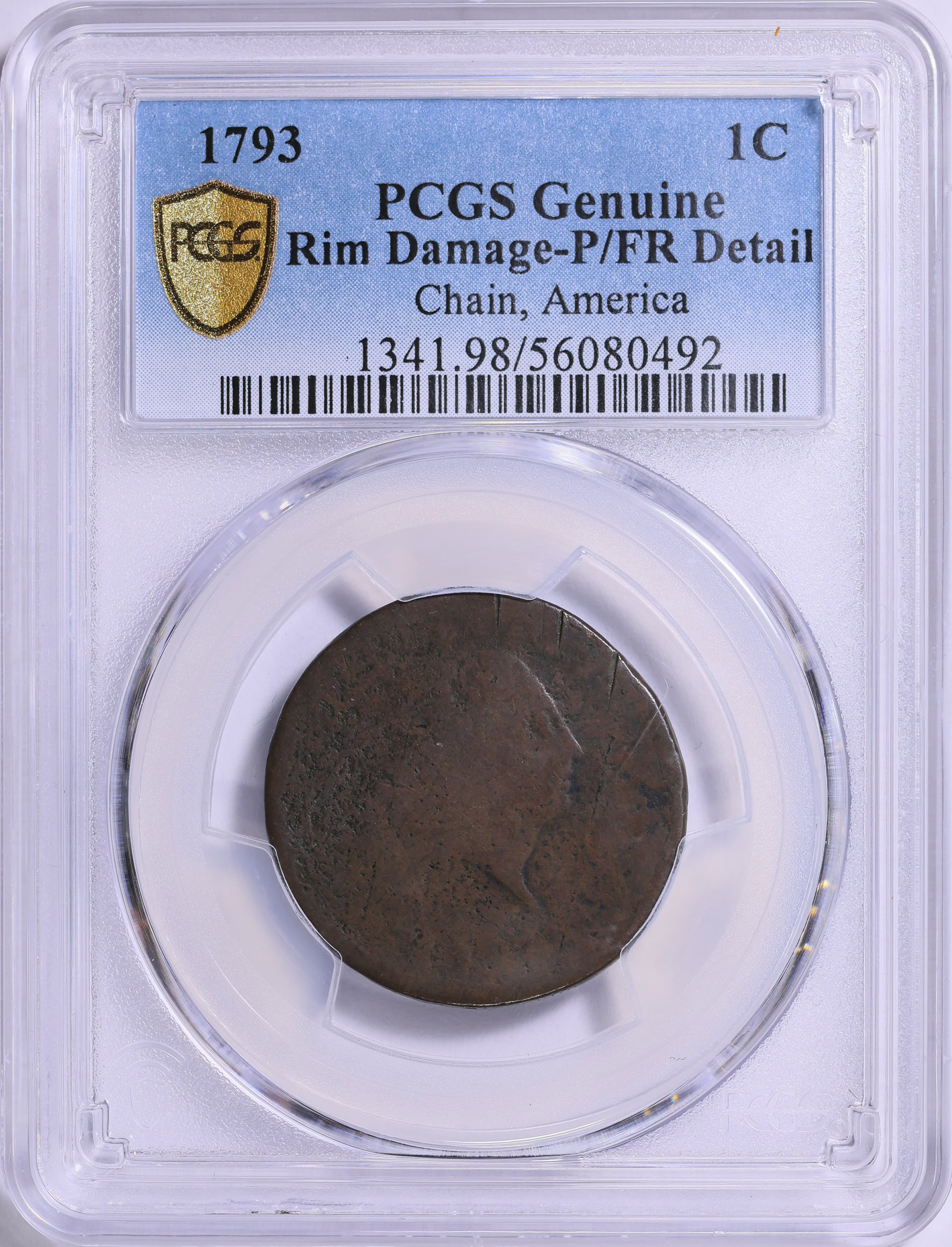 1793 Chain Cent AMERICA PCGS Genuine Poor/Fair Details (Item 1819405 ...