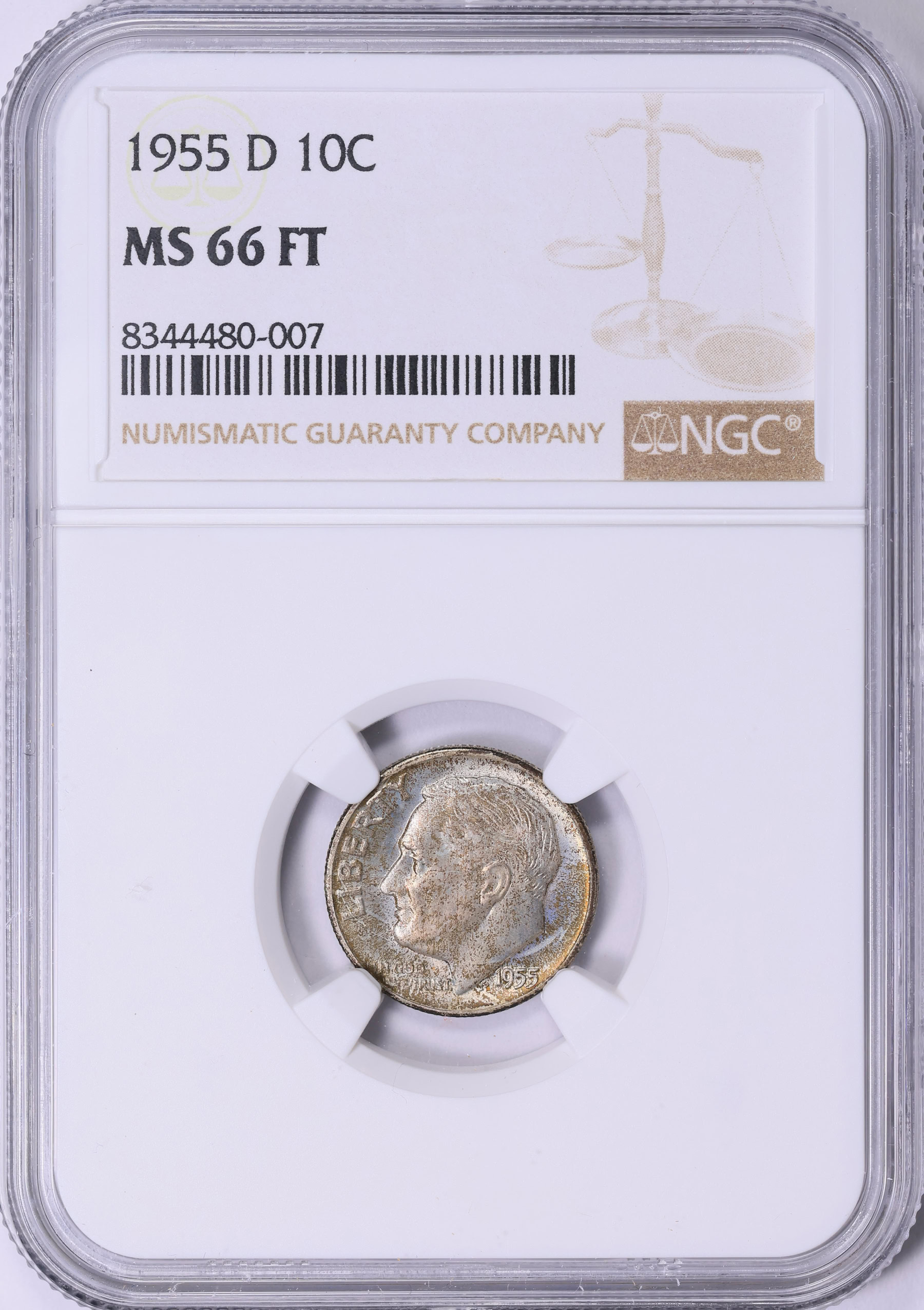 1955-D Roosevelt Dime NGC MS-66 FT (Toned) (Item 1819431 ...