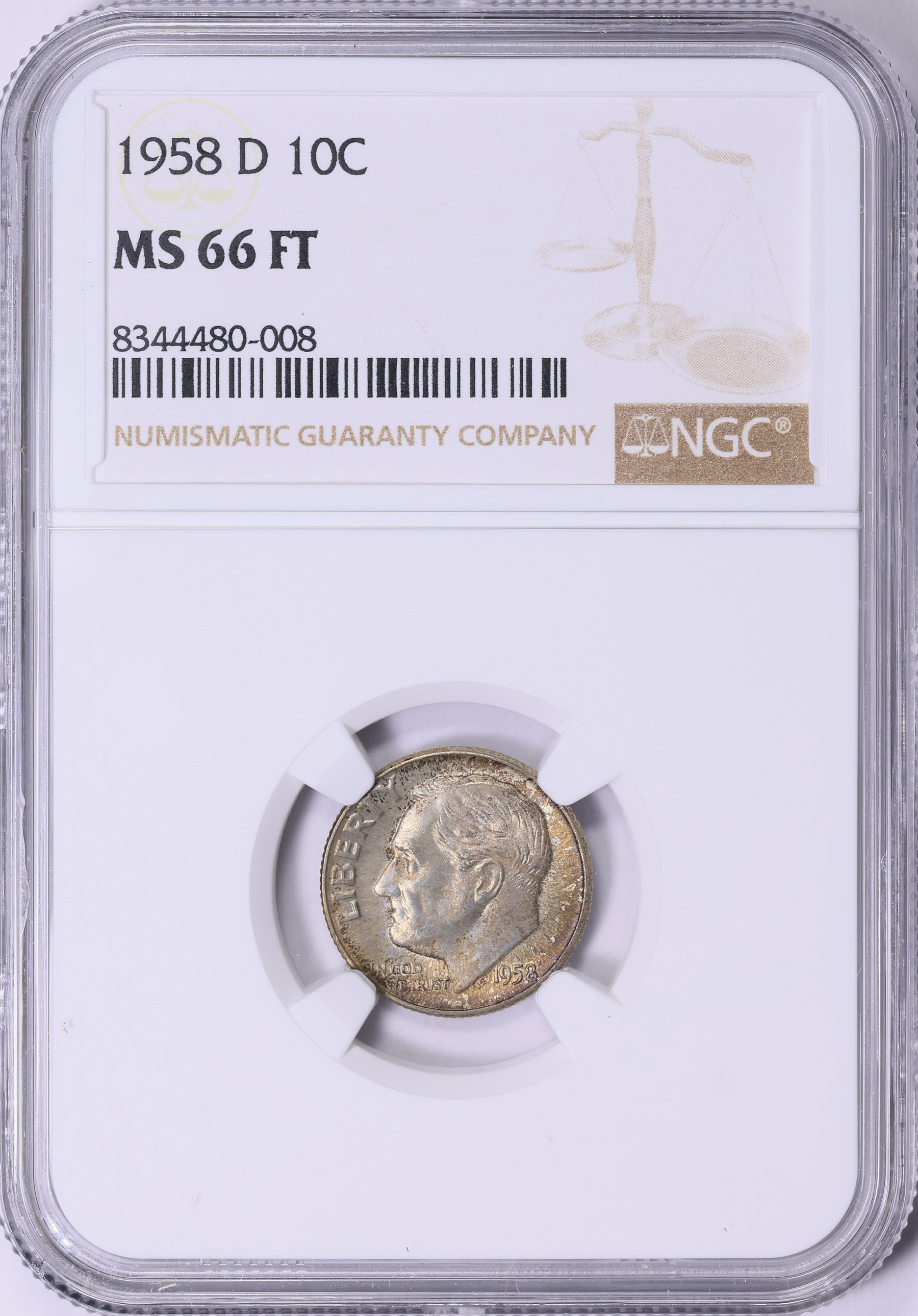 1958-D Roosevelt Dime NGC MS-66 FT (Item 1819432) | GreatCollections Coin Auctions