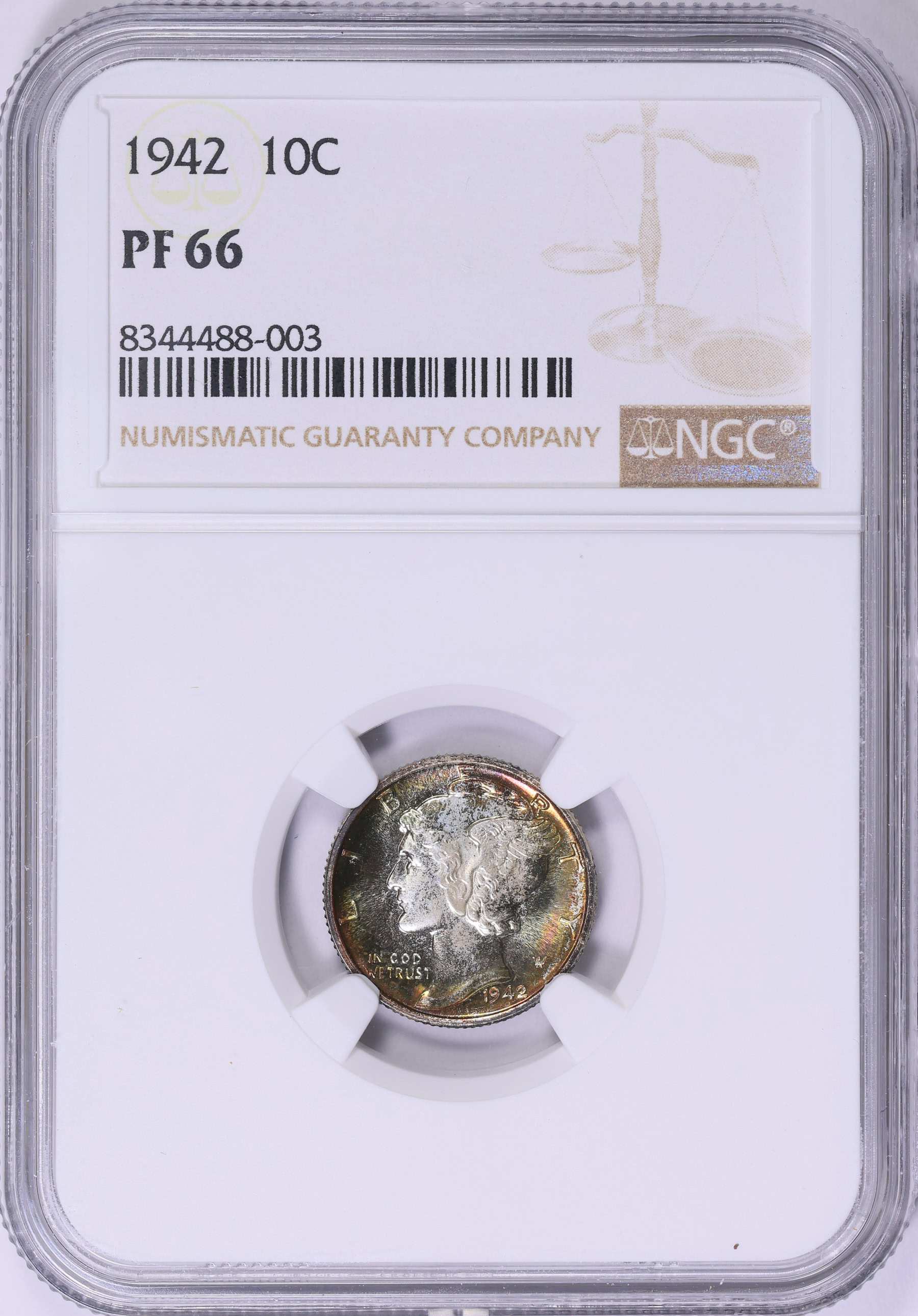 1942 Mercury Dime NGC Proof-66 (Toned) (Item 1819436) | GreatCollections Coin Auctions