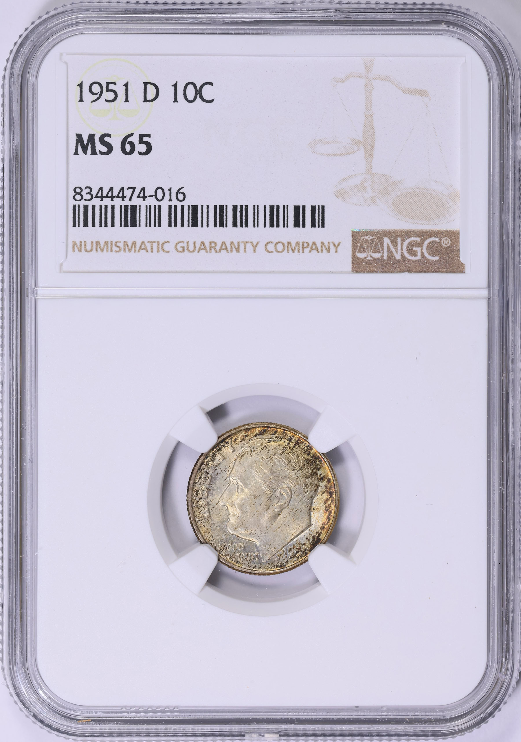 1951-D Roosevelt Dime NGC MS-65 (Toned) (Item 1819507 ...