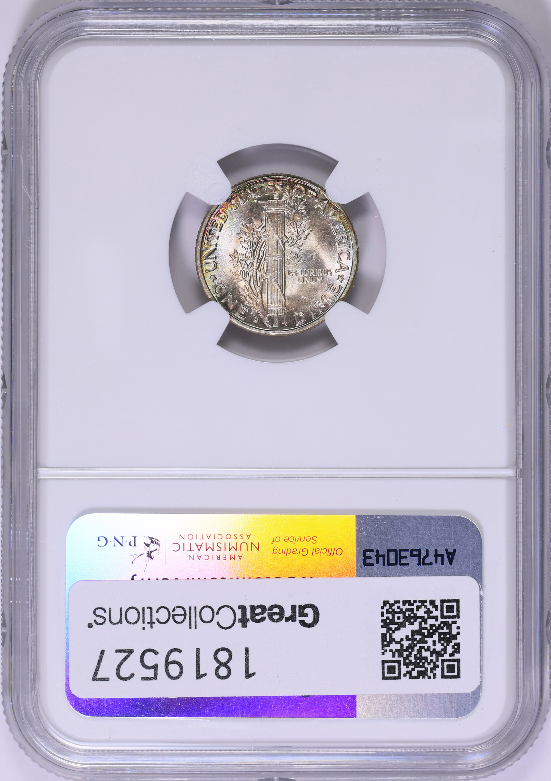 1945-D Mercury Dime NGC MS-65 (Toned) (Item 1819527) | GreatCollections Coin Auctions