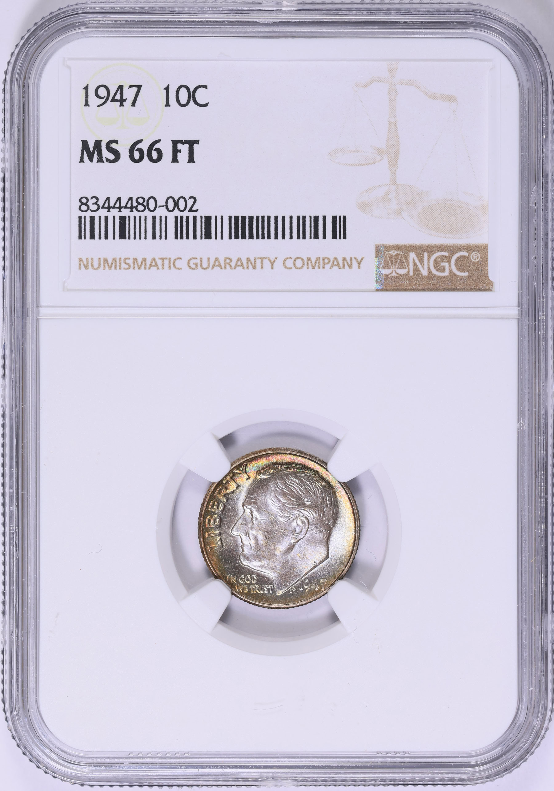 1947 Roosevelt Dime NGC MS-66 FT (Toned) (Item 1819529 ...