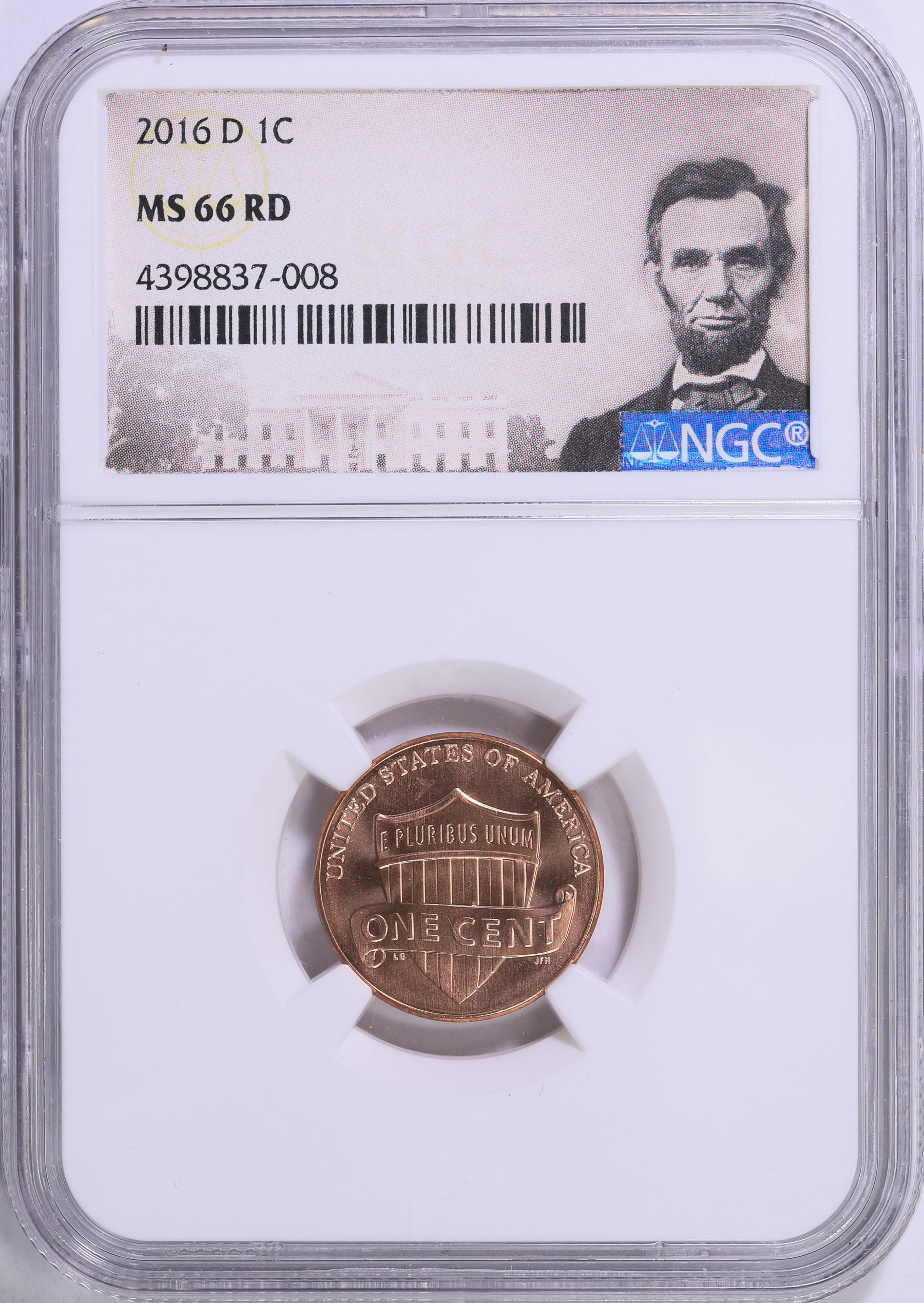 2016-D Lincoln Cent Shield NGC MS-66 RD (Lincoln Label) (Item 1819545 ...