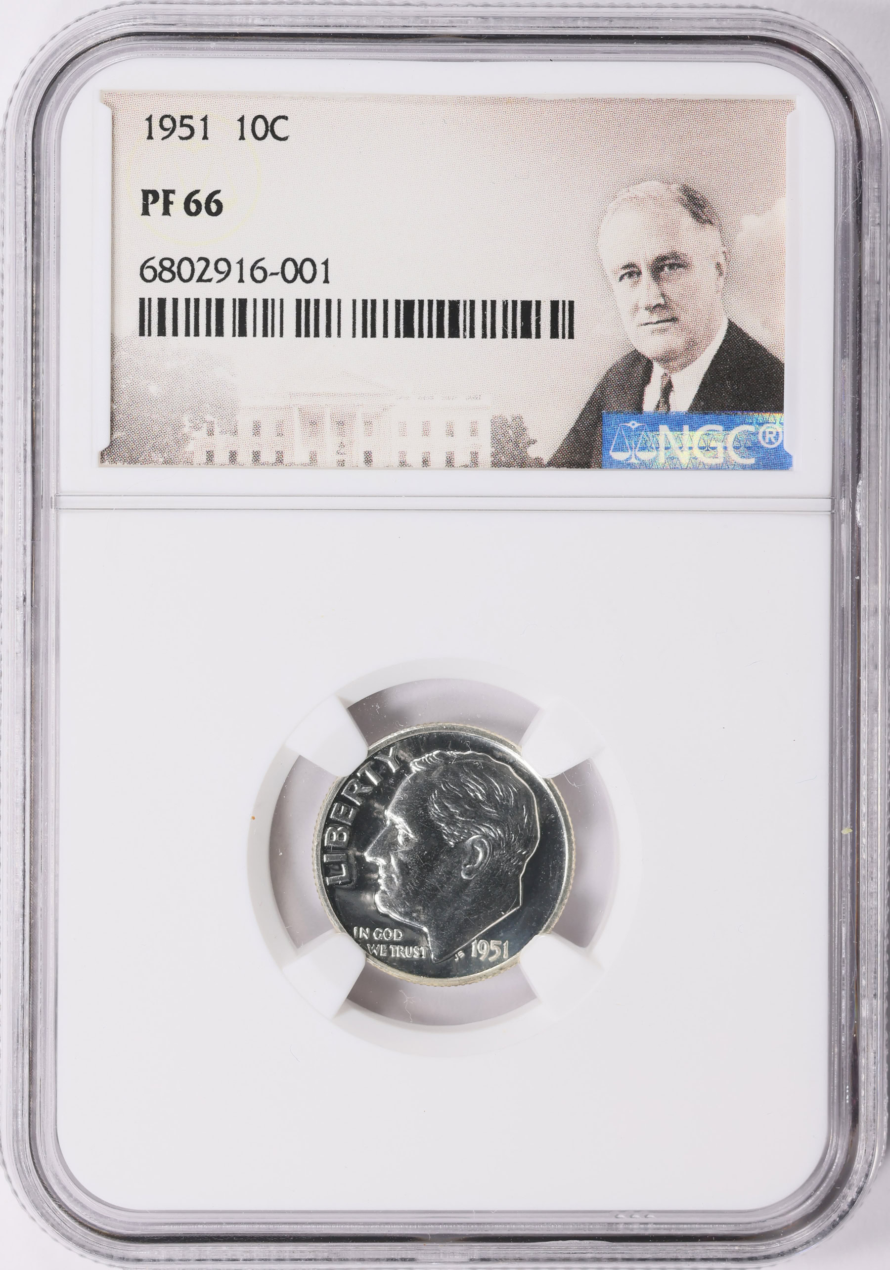 1951 Roosevelt Dime NGC Proof-66 (Roosevelt Label) (Item 1819550 ...