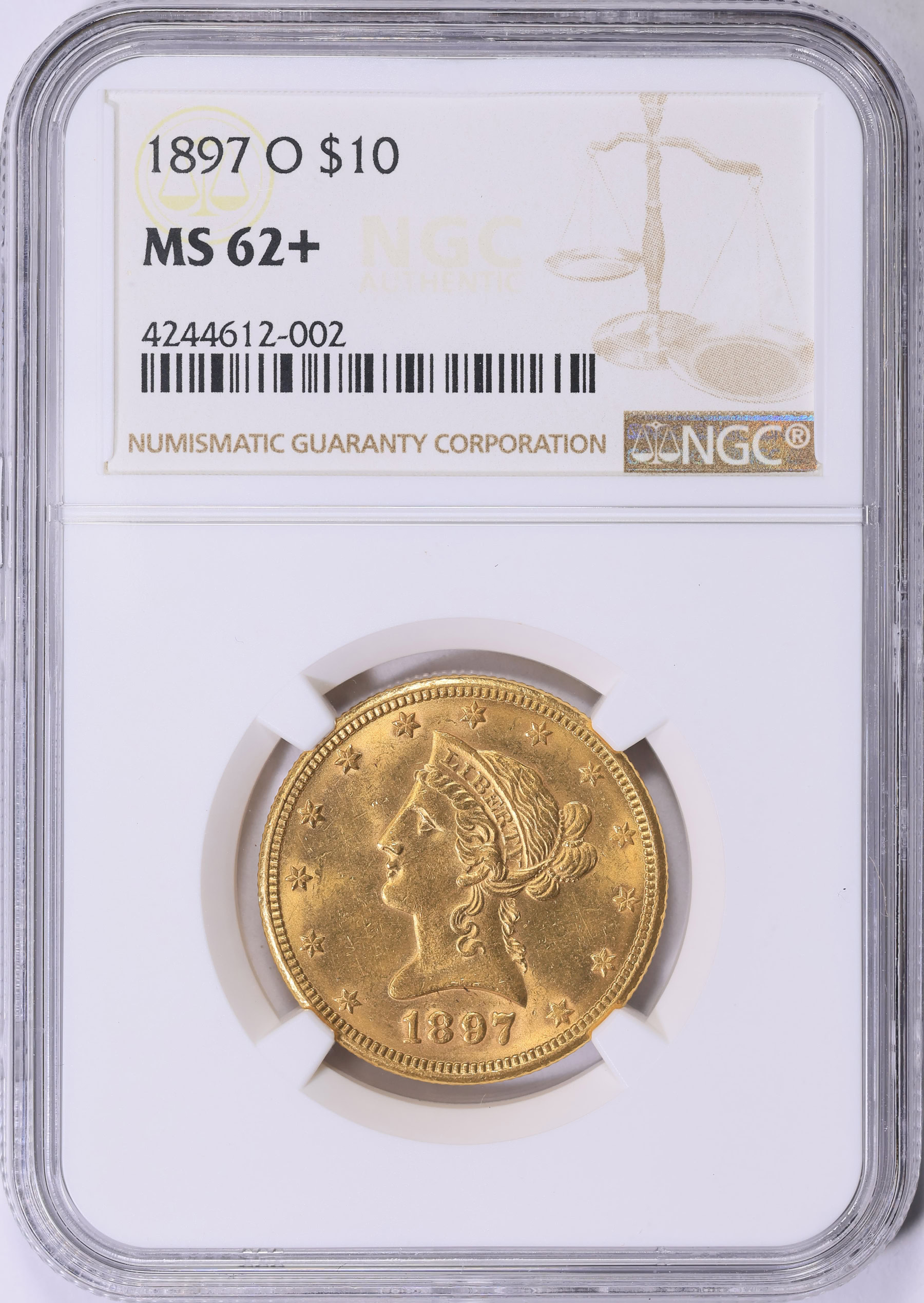 1897-O Liberty Gold Eagle NGC MS-62+ (Item 1819609) | GreatCollections ...