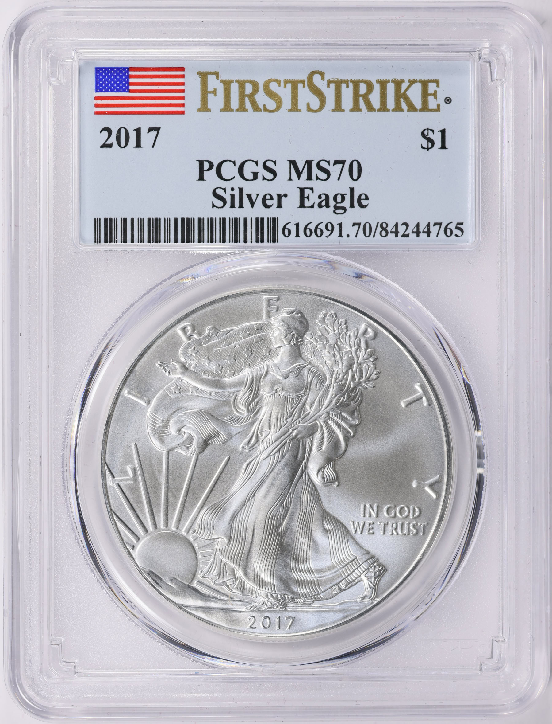 2017 $1 Silver Eagle First Strike PCGS MS-70 (Item 1819775 ...