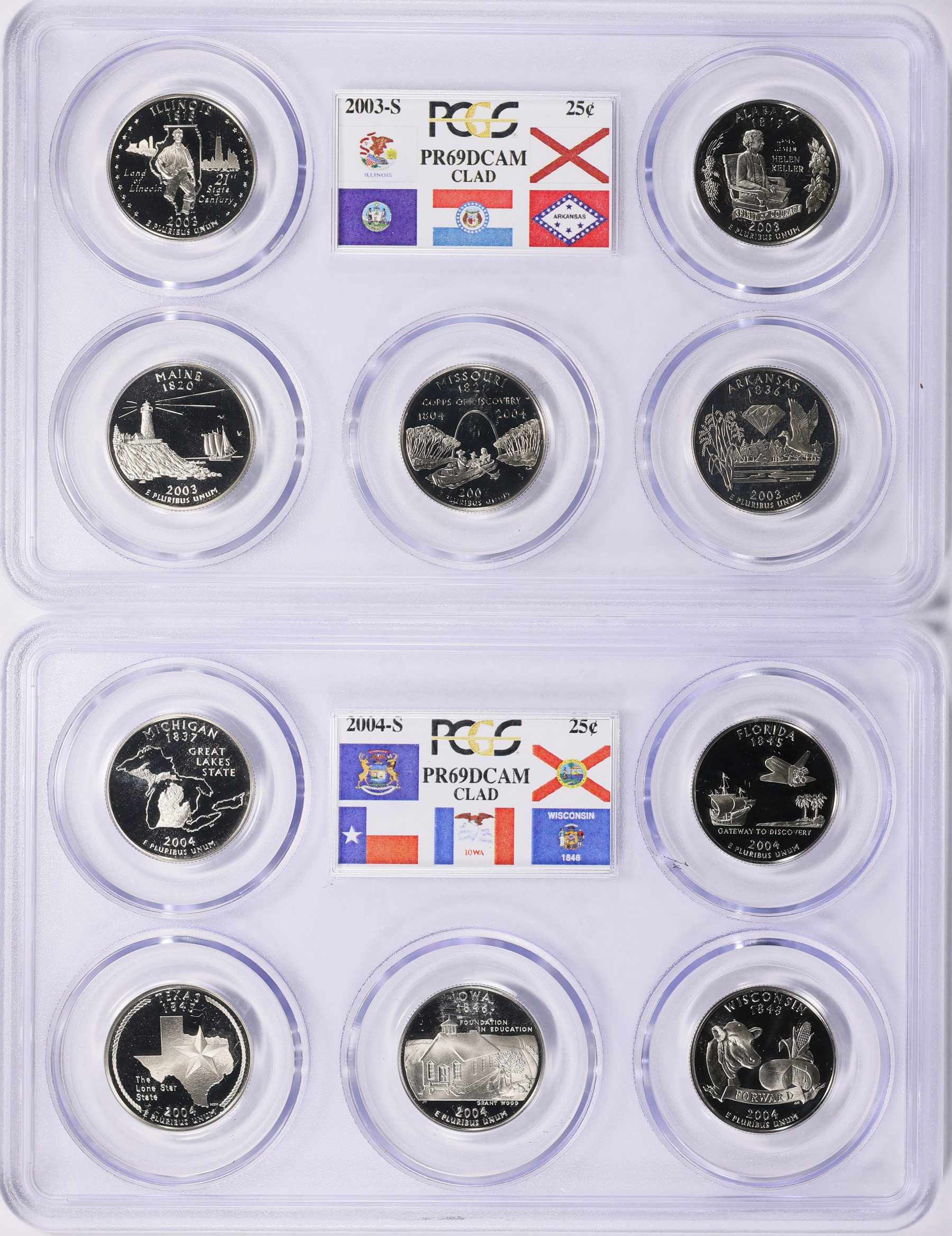 1999-S - 2008-S Complete 50 State Quarters Set Clad in 10 MultiCoin ...