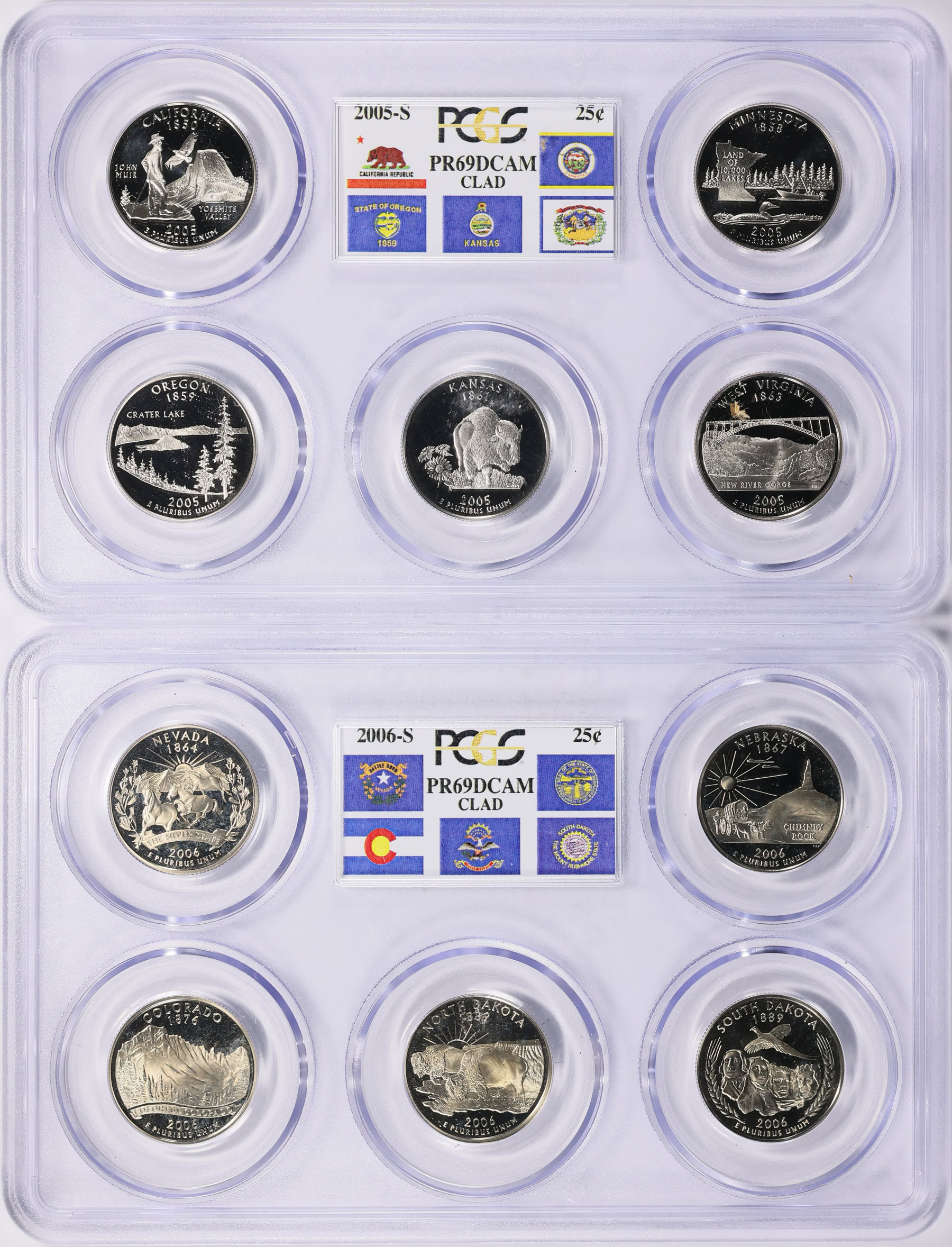 1999-S - 2008-S Complete 50 State Quarters Set Clad in 10 MultiCoin ...
