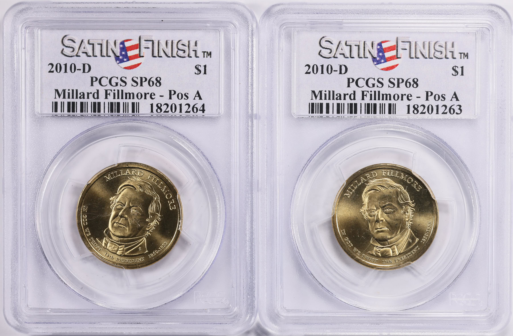 2010-D Presidential Dollar Millard Fillmore Position A Satin Finish ...
