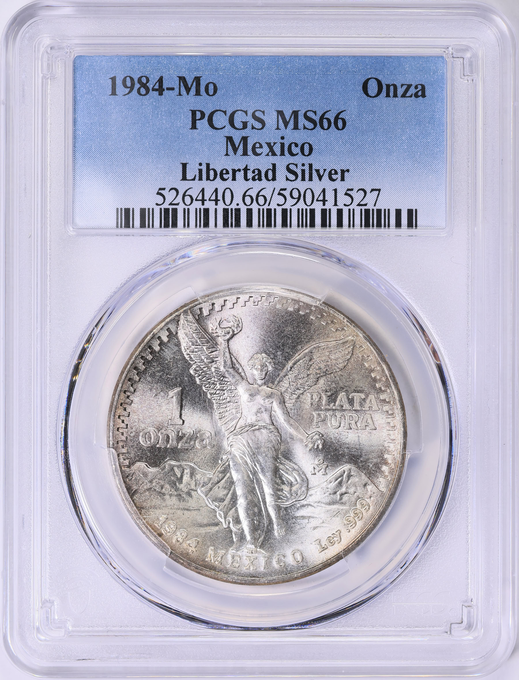 Mexico 1984-Mo Silver Onza Libertad KM-494.1 PCGS MS-66 (Item 1820081) | GreatCollections Coin ...