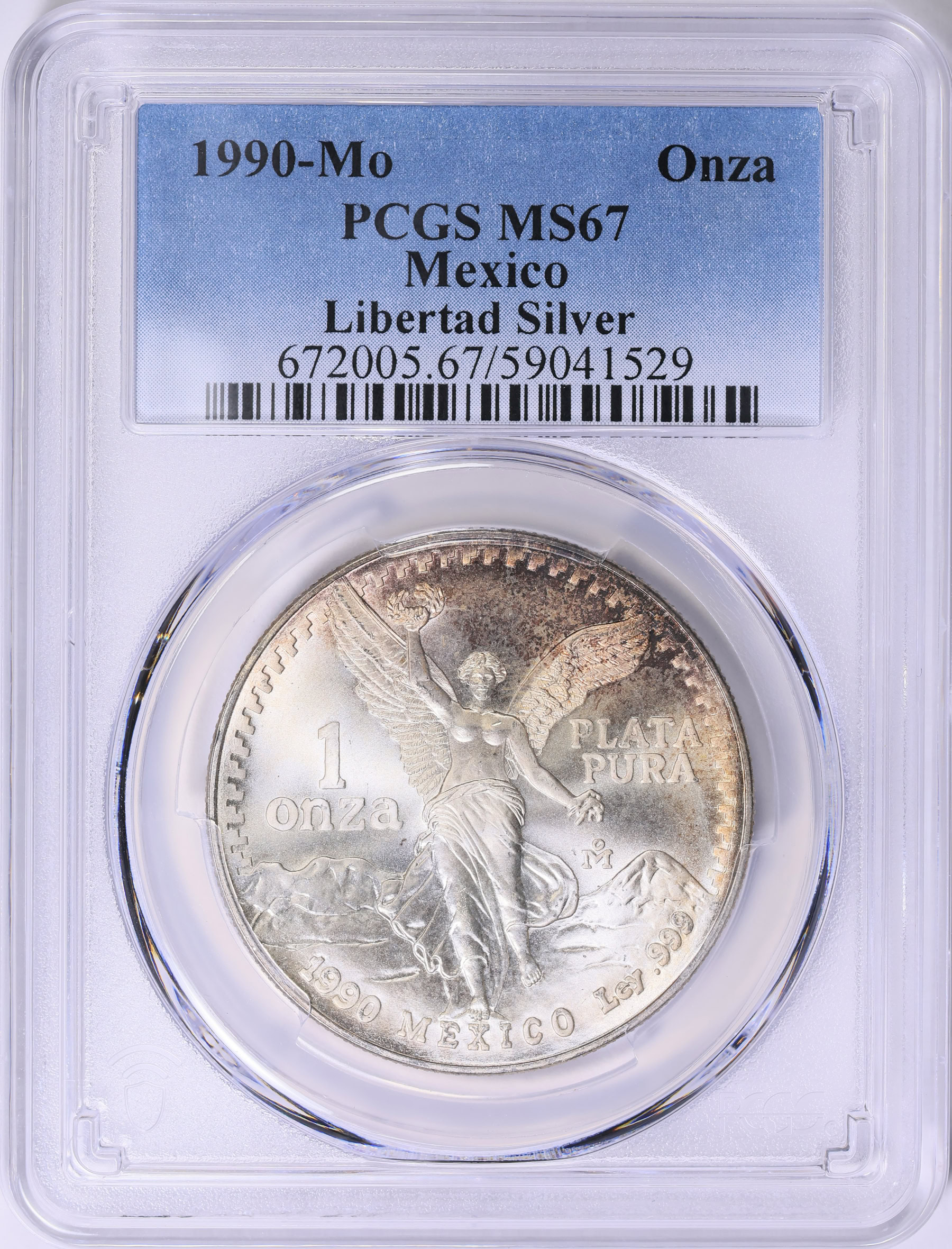 Mexico 1990-Mo Silver Onza Libertad KM-494.2 PCGS MS-67 (Item 1820083) | GreatCollections Coin ...