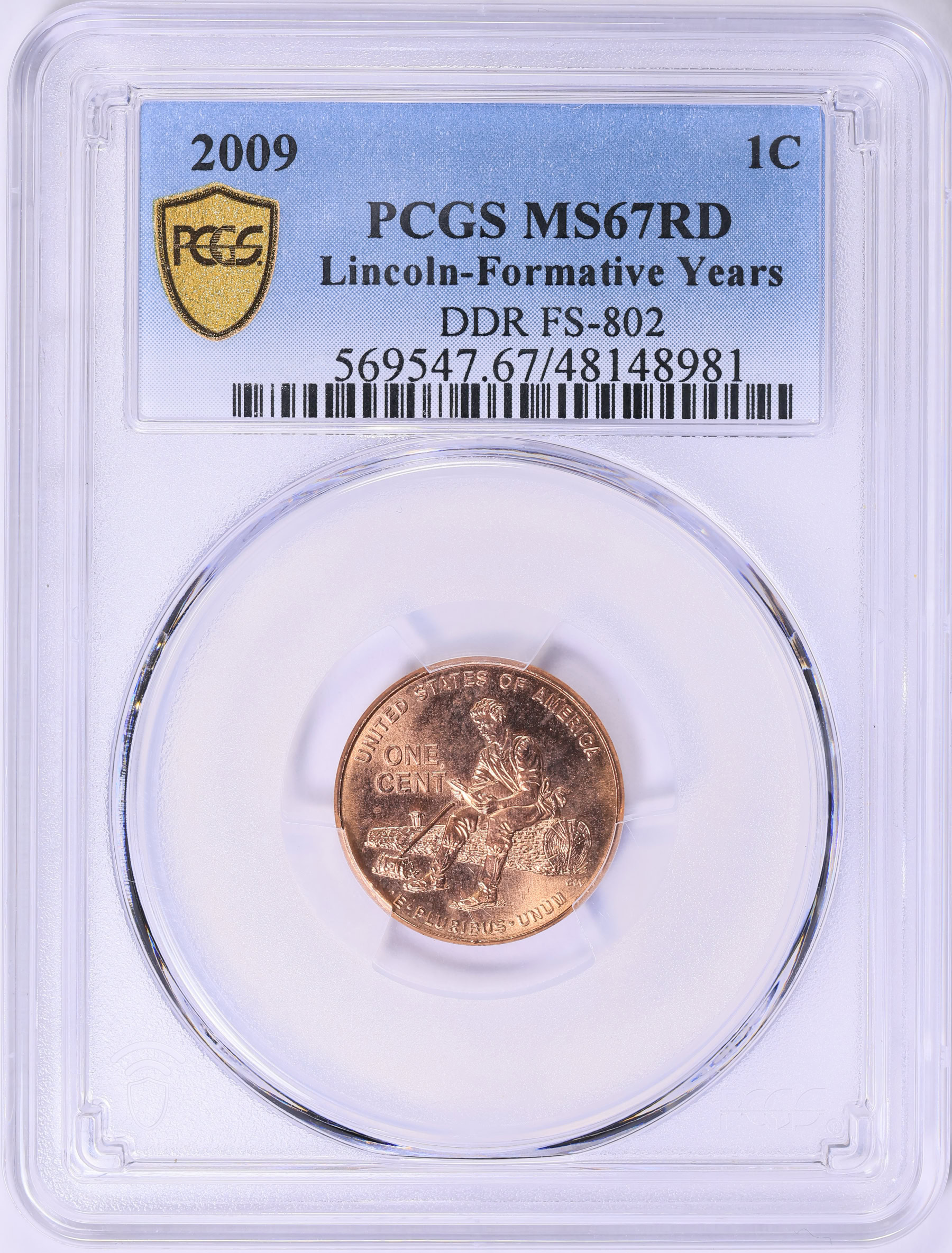 2009 Lincoln Cent Formative Years Doubled Die Reverse FS-802 PCGS MS-67 ...