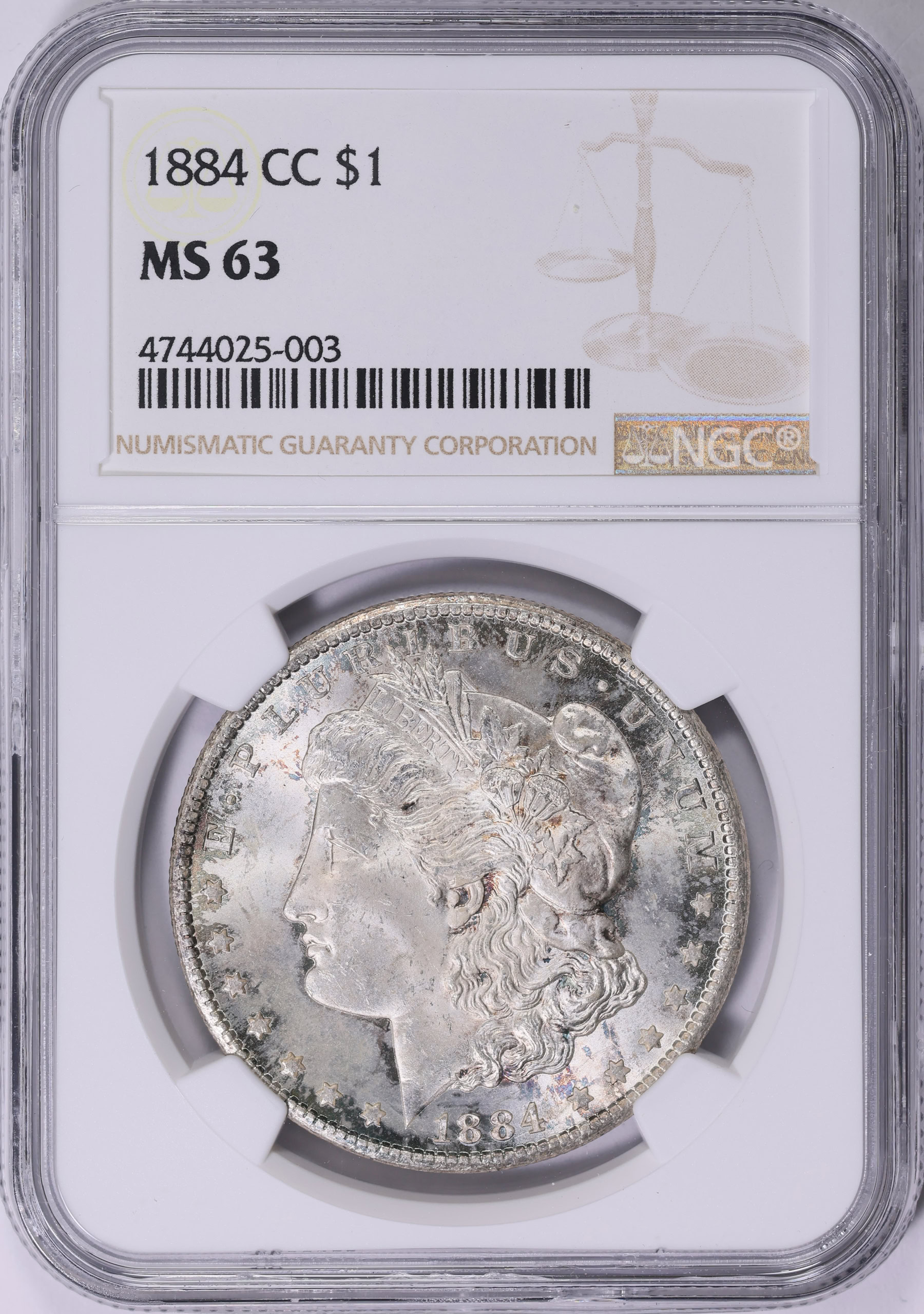1884-CC Morgan Silver Dollar NGC MS-63 (Toned) (Item 1820212) | GreatCollections Coin Auctions