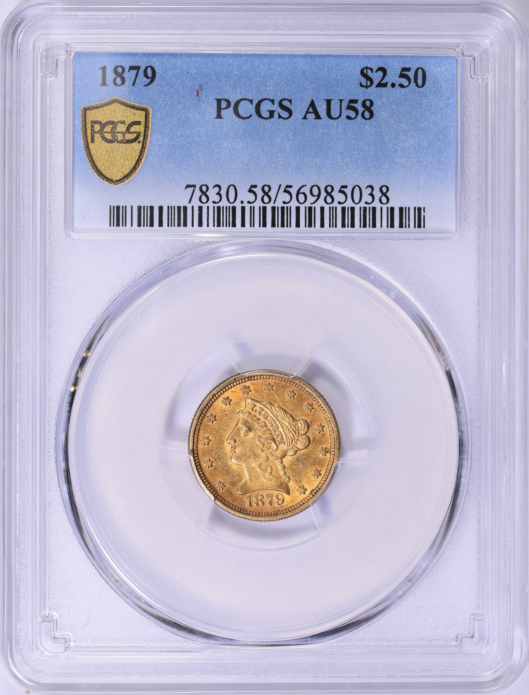 1879 Liberty Gold Quarter Eagle PCGS AU-58 (Item 1820278) | GreatCollections Coin Auctions