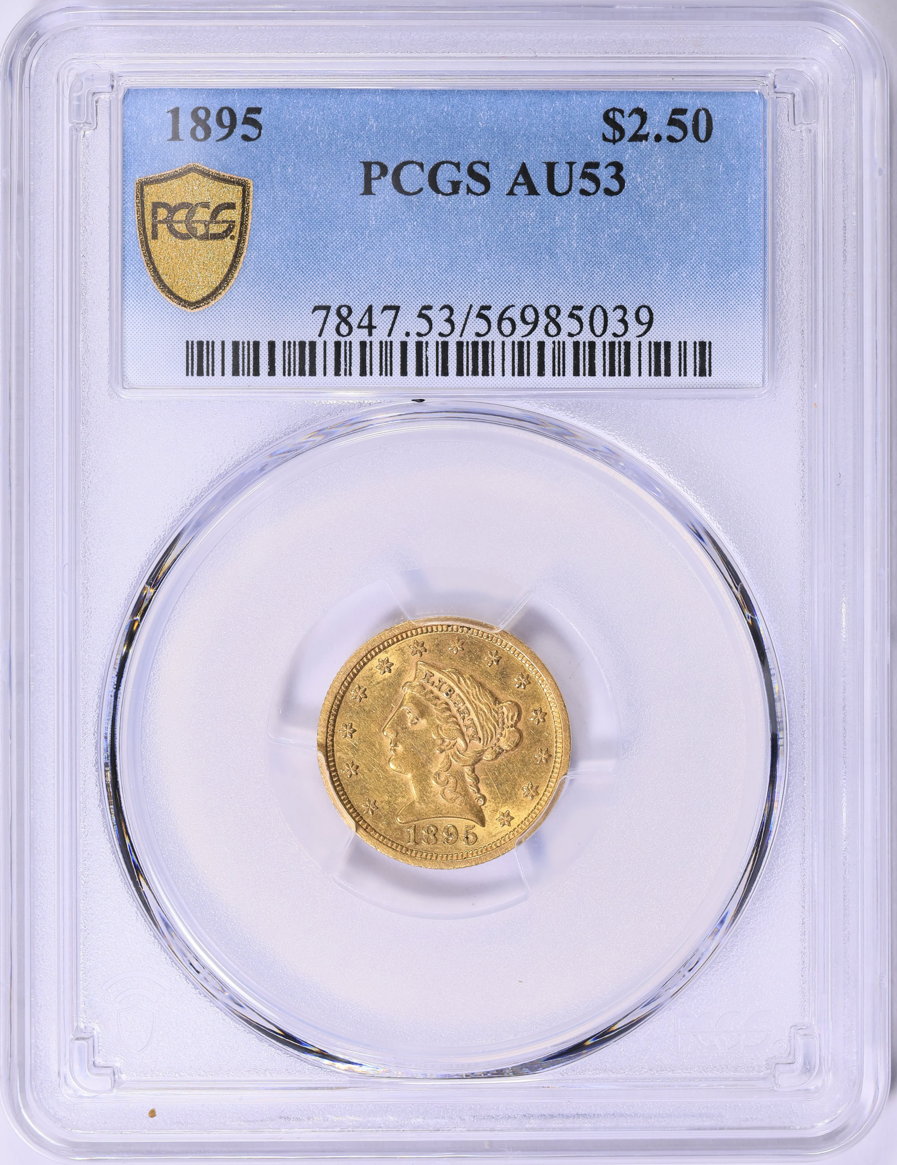 1895 Liberty Gold Quarter Eagle PCGS AU-53 (Item 1820279) | GreatCollections Coin Auctions