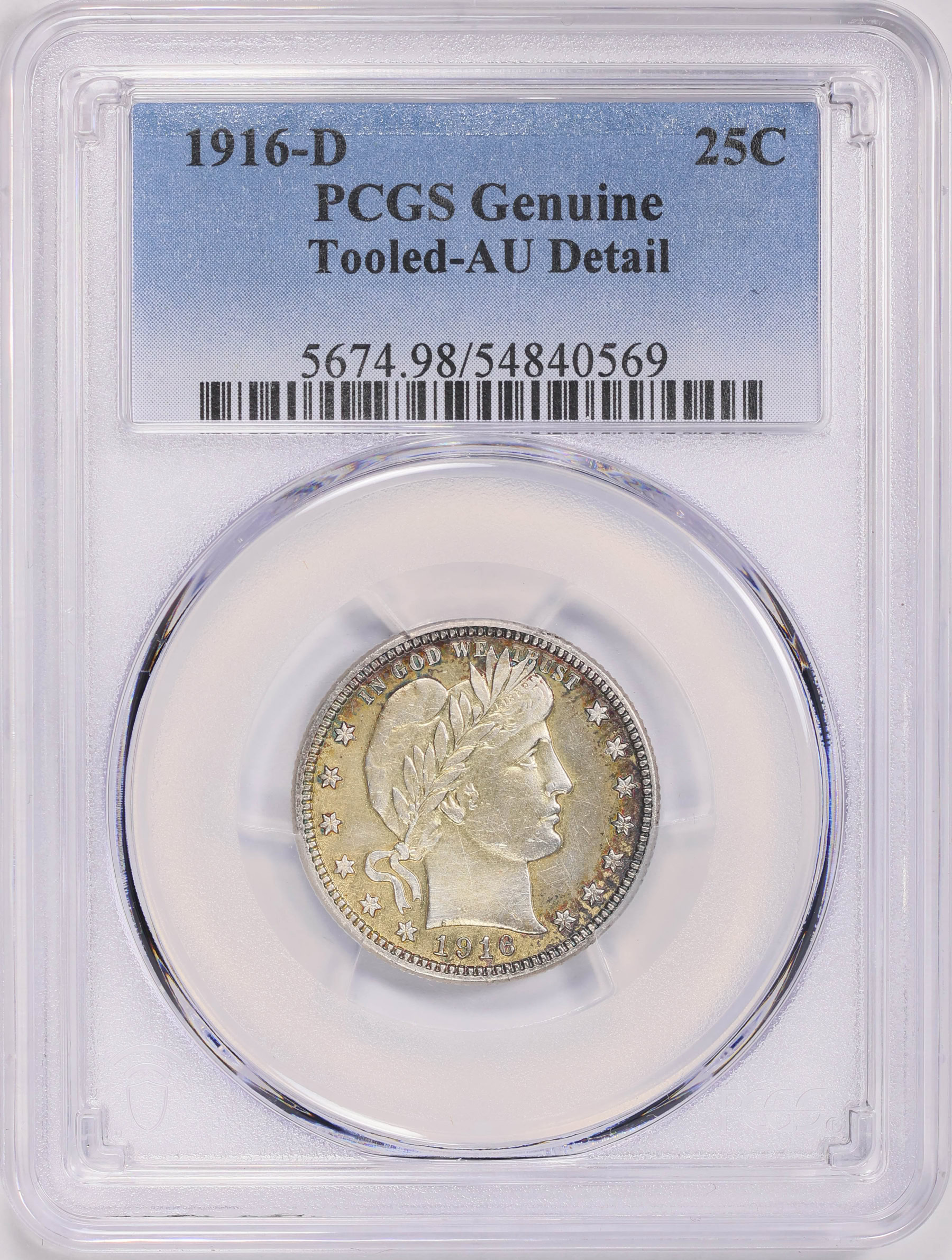 1916-D Barber Quarter PCGS Genuine AU Details (Item 1820288) | GreatCollections Coin Auctions