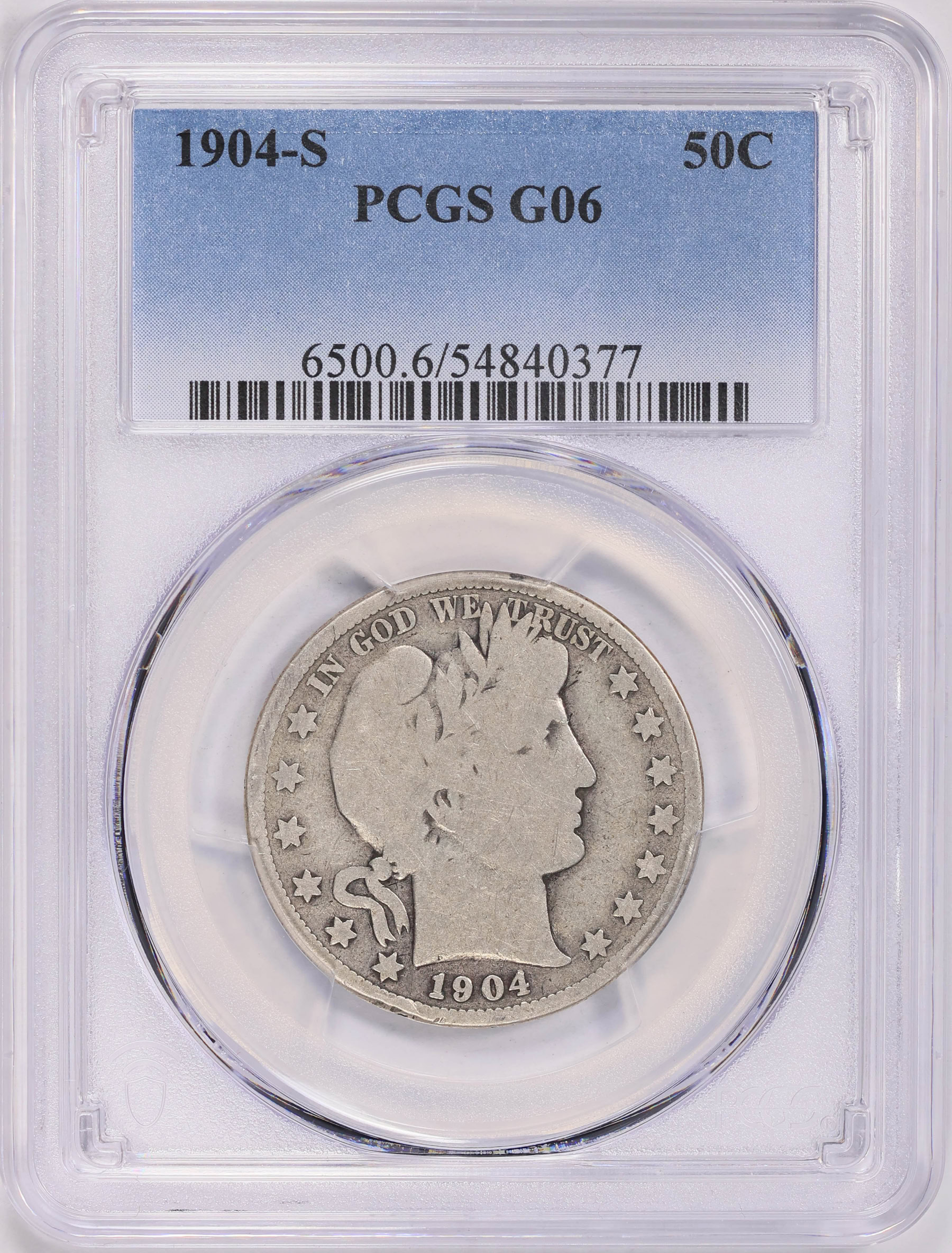 1904-S Barber Half Dollar PCGS G-06 (Item 1820321) | GreatCollections Coin Auctions