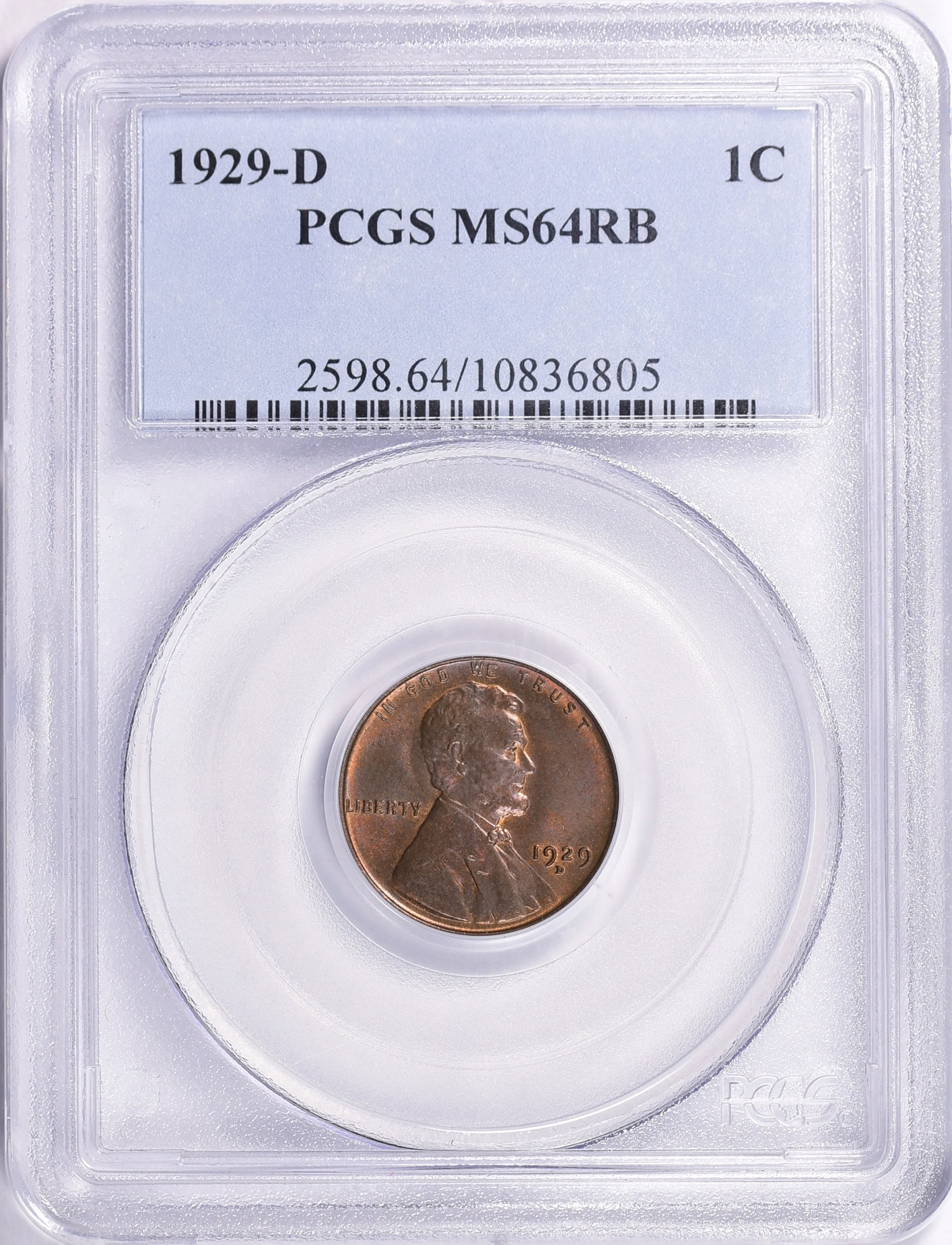 1929-D Lincoln Cent PCGS MS-64 RB (Item 1820384) | GreatCollections Coin Auctions
