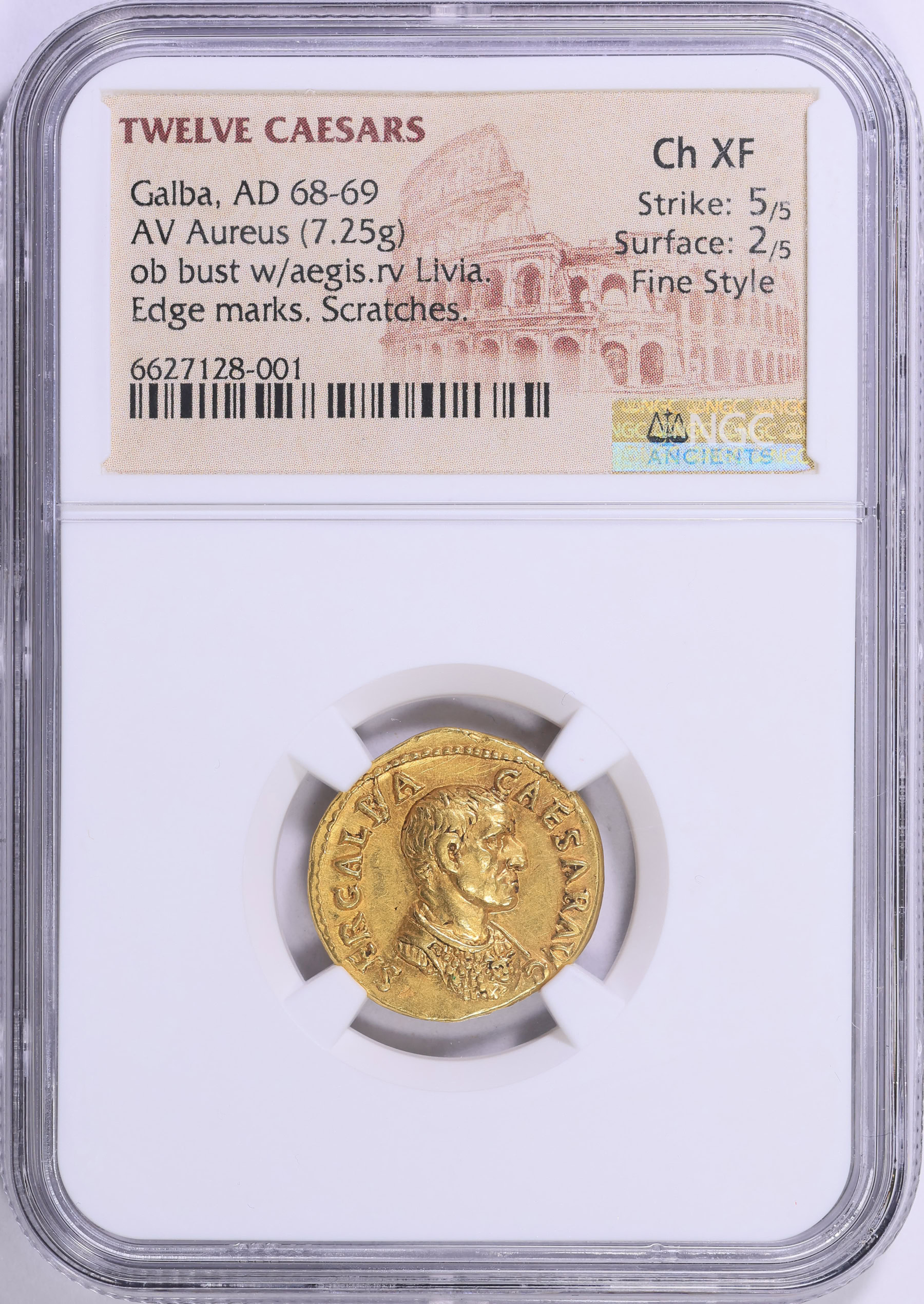 Ancient Roman Empire, Galba (A.D. 68-69) Gold Aureus (7.25gms) Rome ...