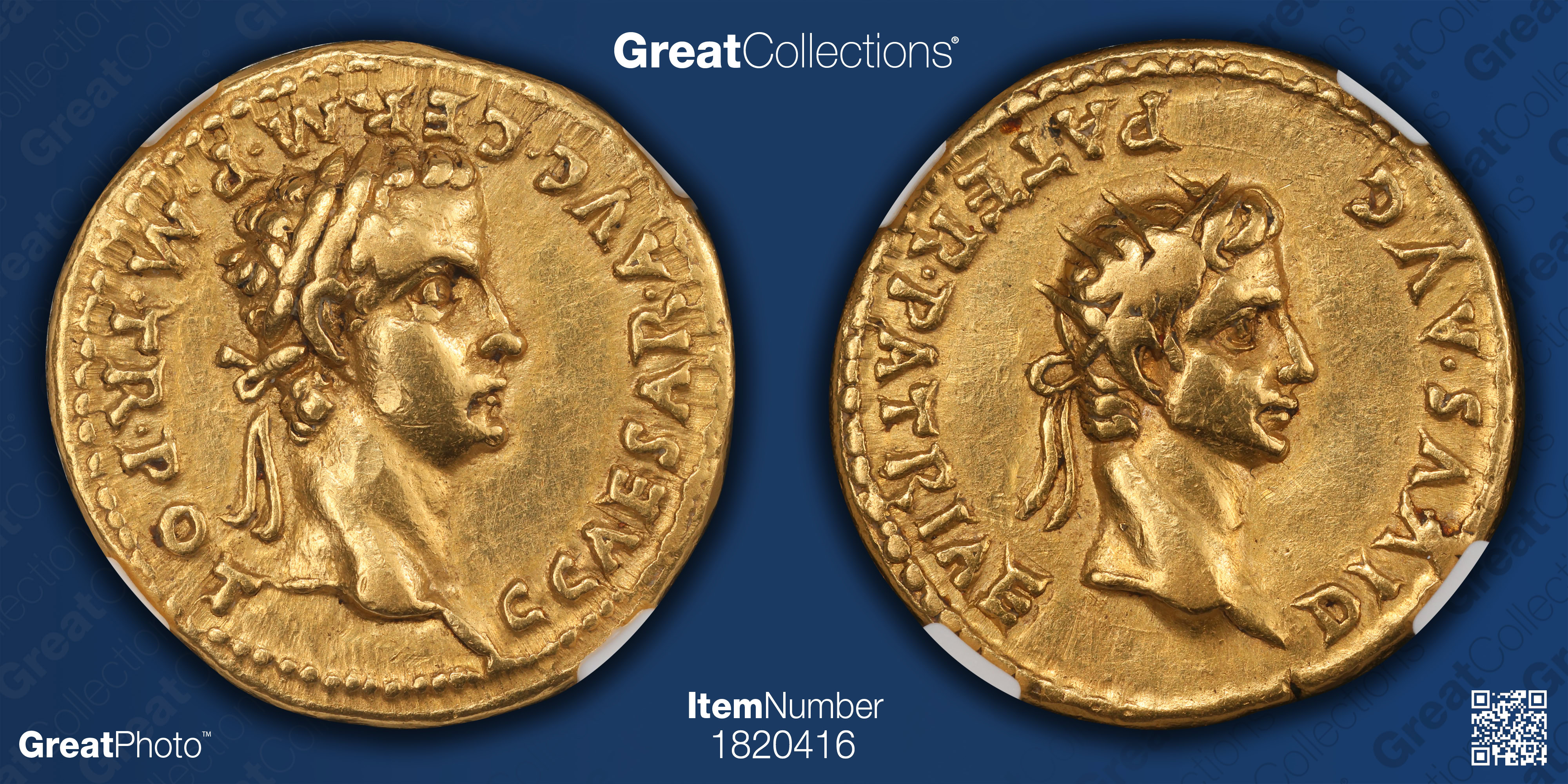 Ancient Roman Empire, Caligula (A.D. 37-41) A.D. 37 Gold Aureus (7 ...