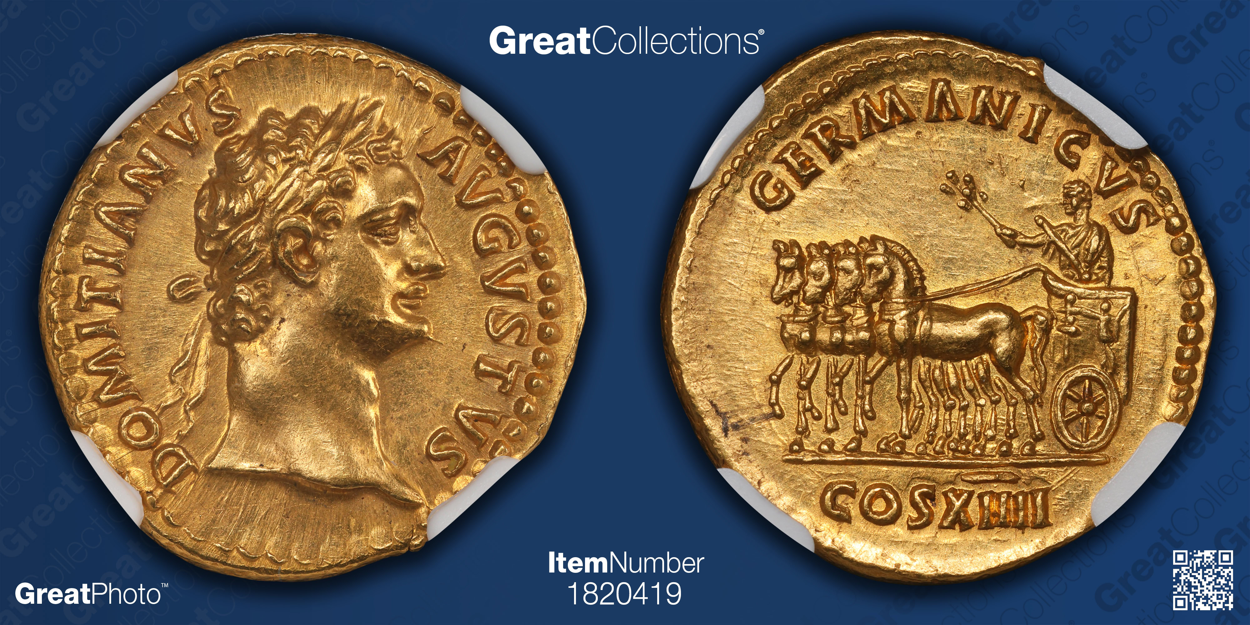 Ancient Roman Empire Domitian A D 81 96 C A D 88 89 Gold Aureus 7