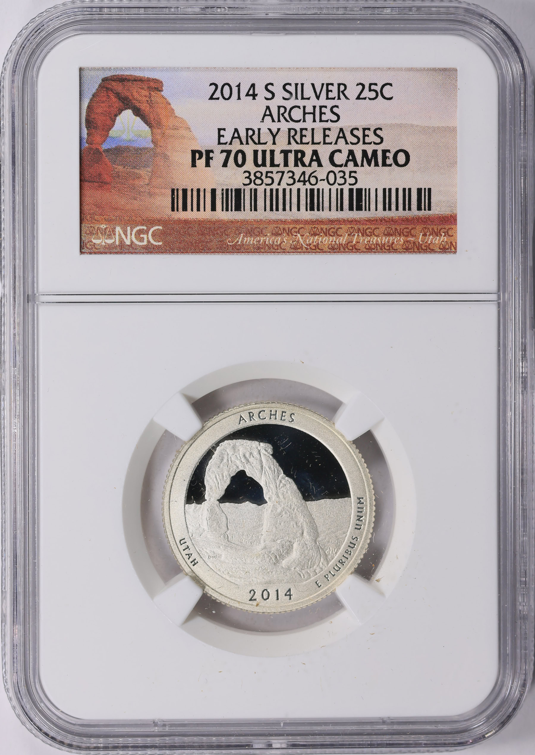 2014-S America the Beautiful Quarter Arches NP Silver Early Releases ...
