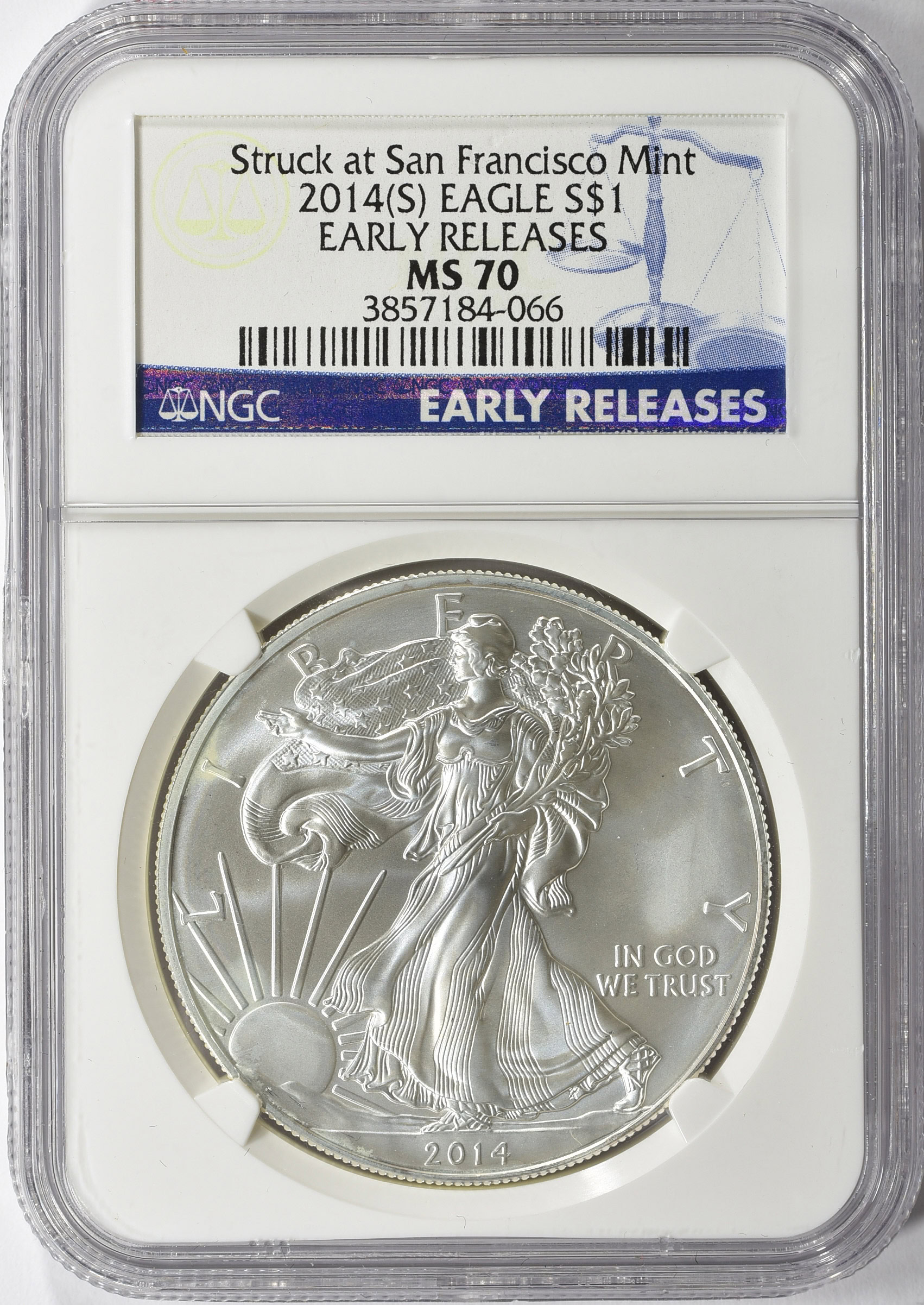 2014-(S) $1 Silver Eagle Early Releases Struck at San Francisco NGC MS-70 (Item 1820563 ...