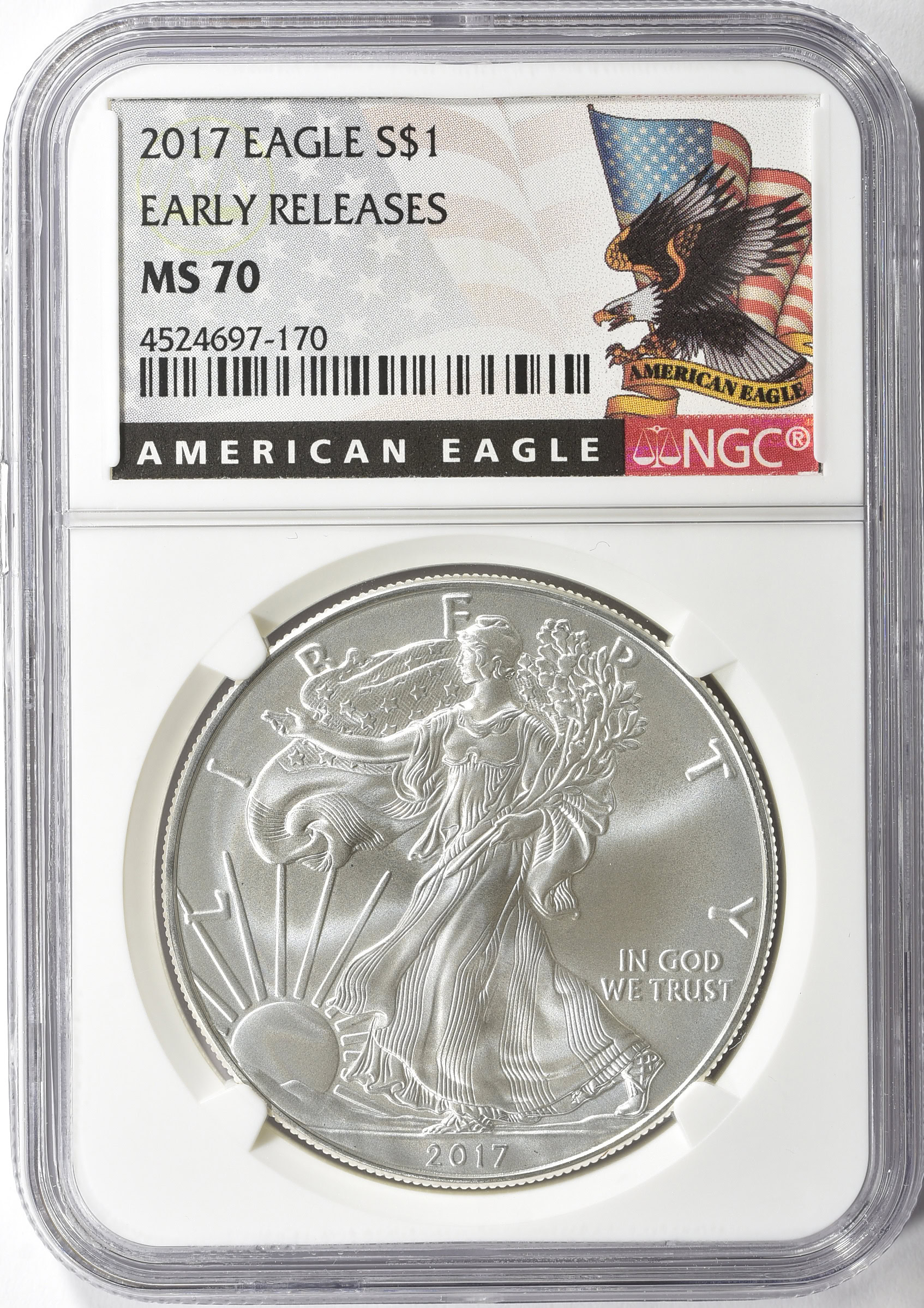 2017 $1 Silver Eagle Early Releases NGC MS-70 (Item 1820580 ...