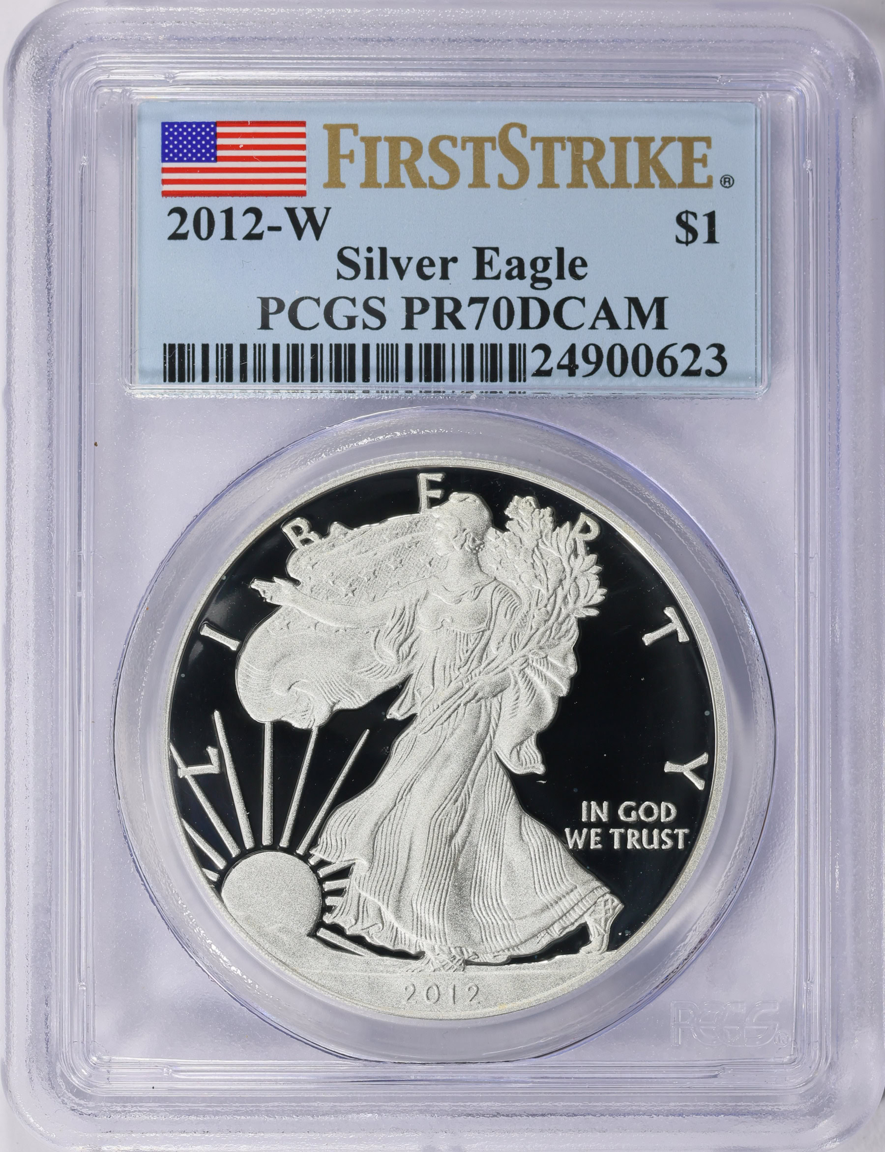 2012-W $1 Silver Eagle First Strike PCGS Proof-70 DCAM (Item 1820584) | GreatCollections Coin ...