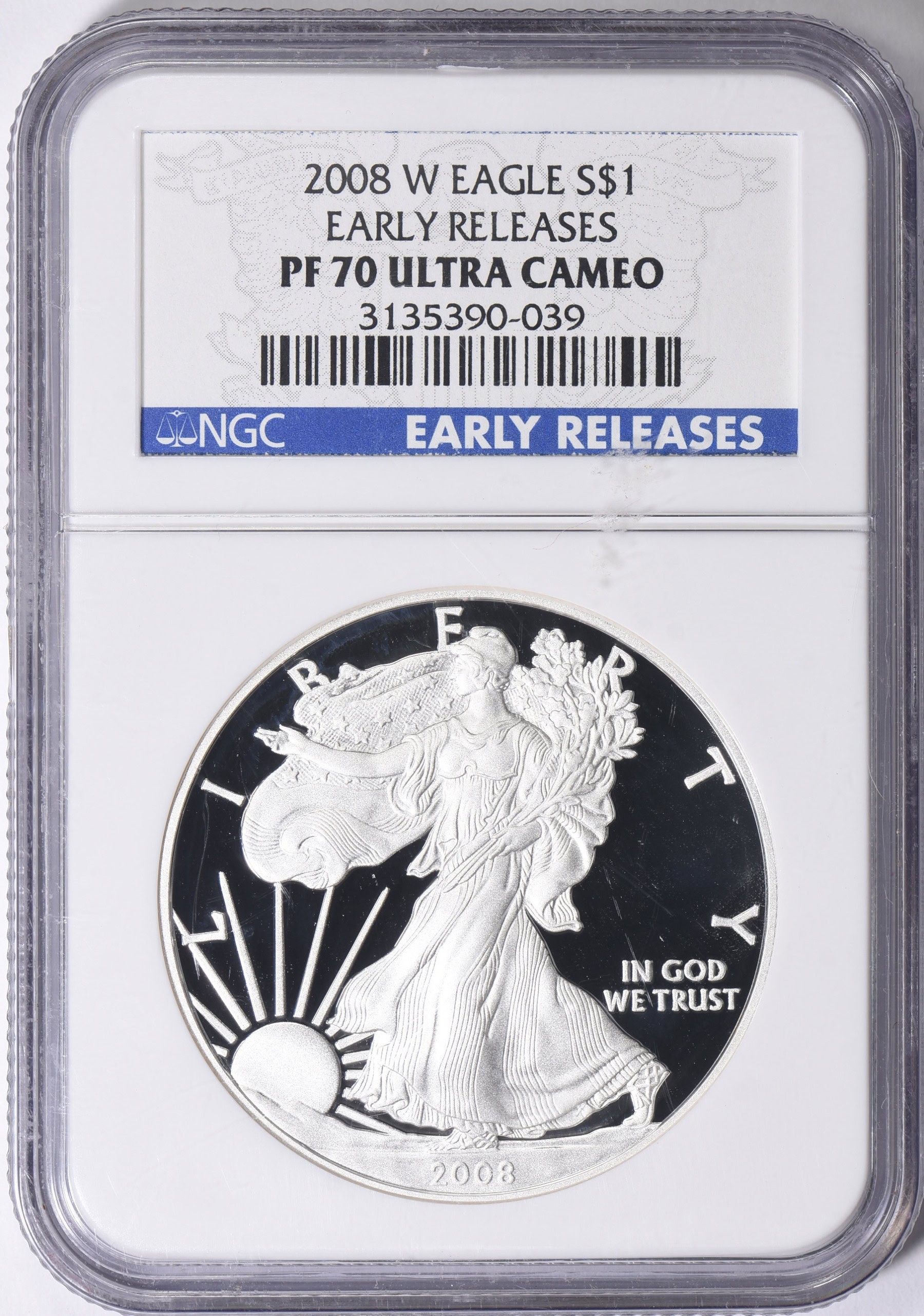 2008-W $1 Silver Eagle Early Releases NGC Proof-70 UC (Item 1820593) | GreatCollections Coin ...
