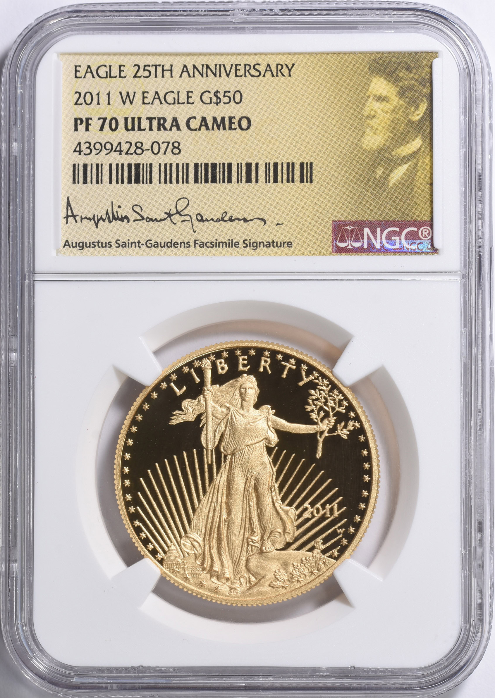 2011-W $50 One-Ounce Gold American Eagle 25th Anniversary NGC Proof-70 ...