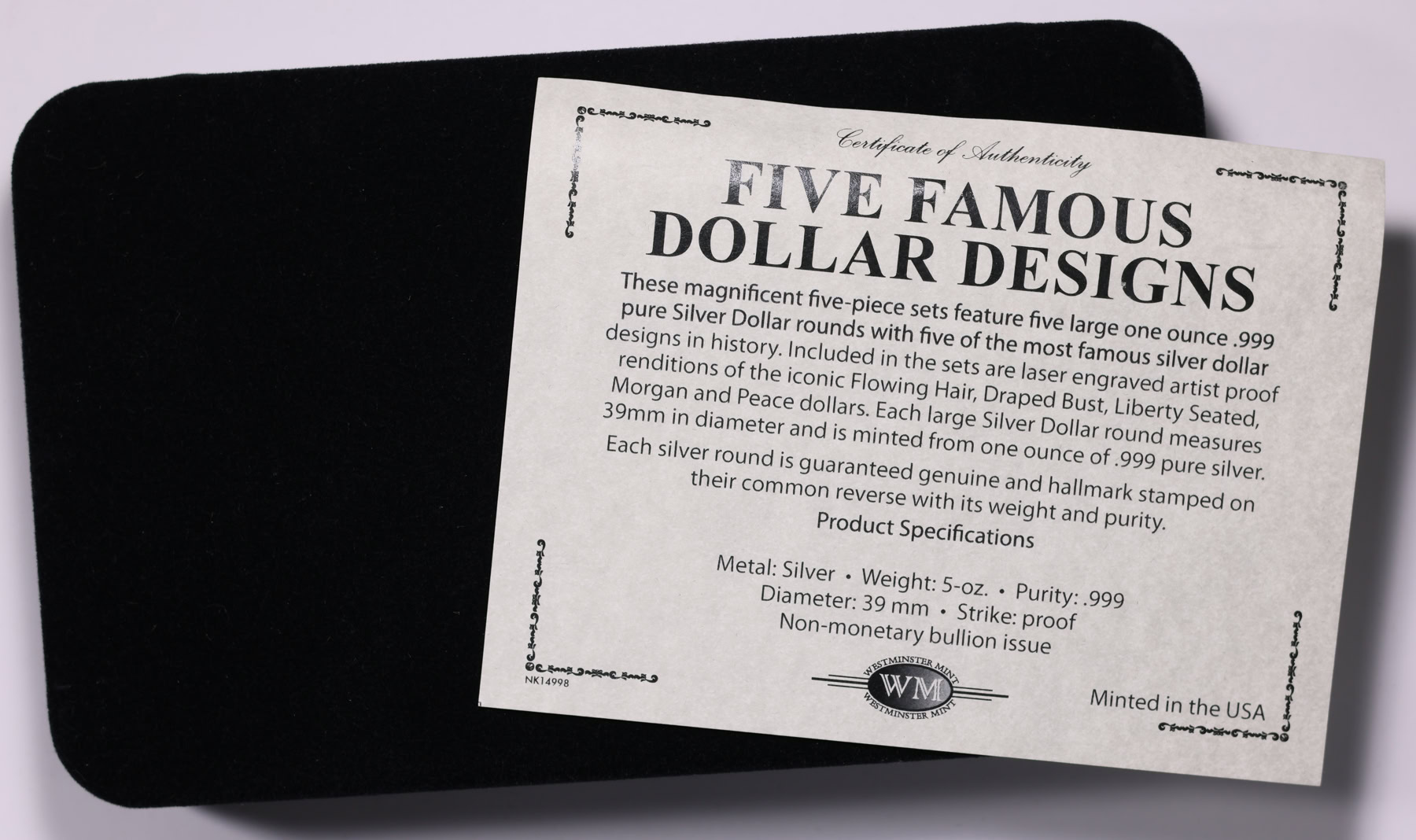 ND Silver 1oz Famous Dollar Designs Westminster Mint Rounds Proofs ...