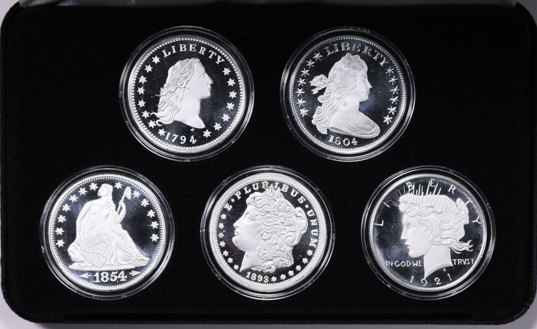 ND Silver 1oz Famous Dollar Designs Westminster Mint Rounds Proofs ...