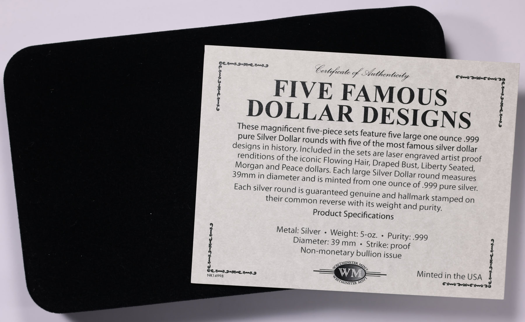 ND Silver 1oz Famous Dollar Designs Westminster Mint Rounds Proofs ...
